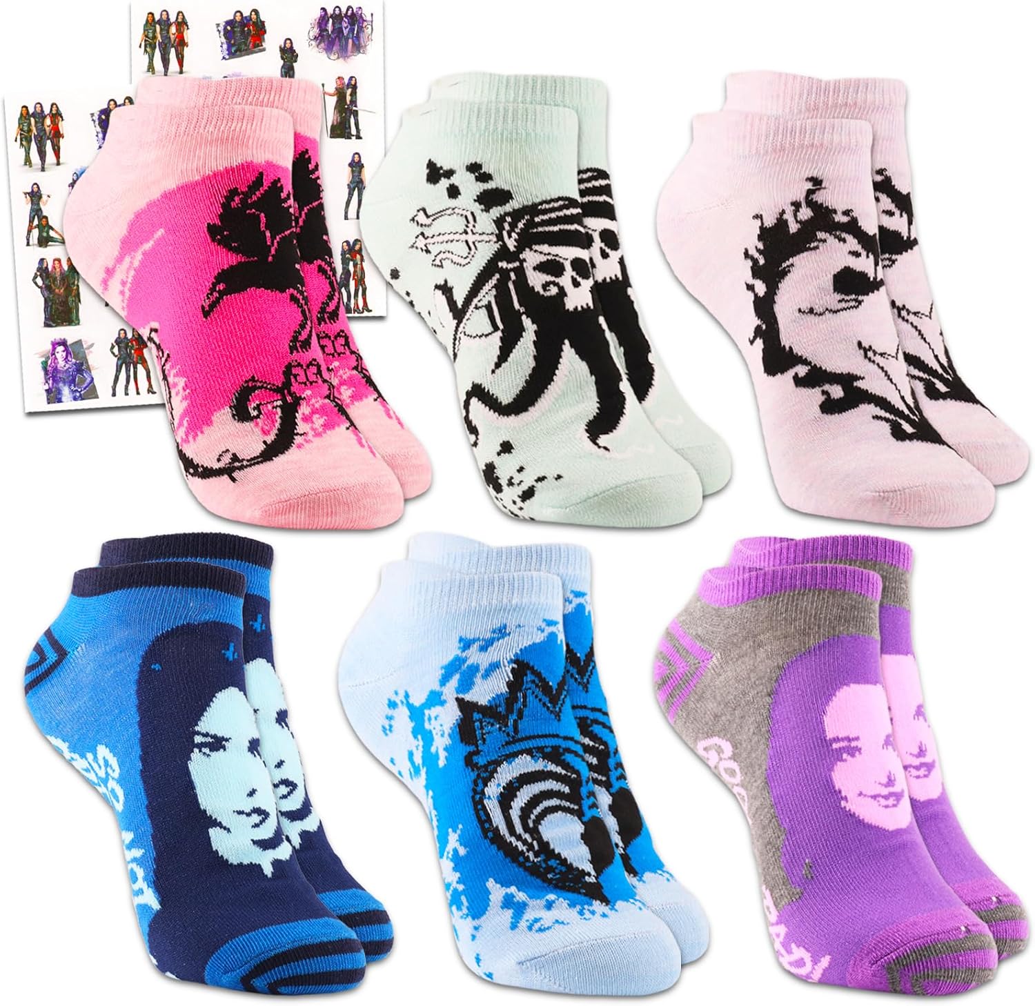 Disney Descendants Socks for Girls - Bundle with 6 Pairs Descendants ...