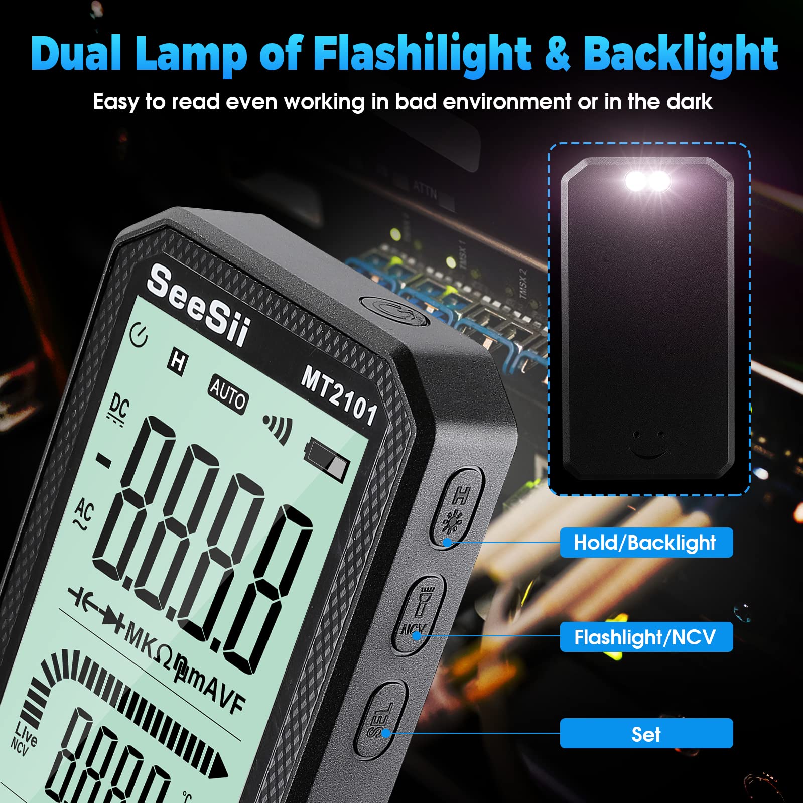 Multímetro digital, multímetro de pantalla grande de 4...B08XYQ62SS ...