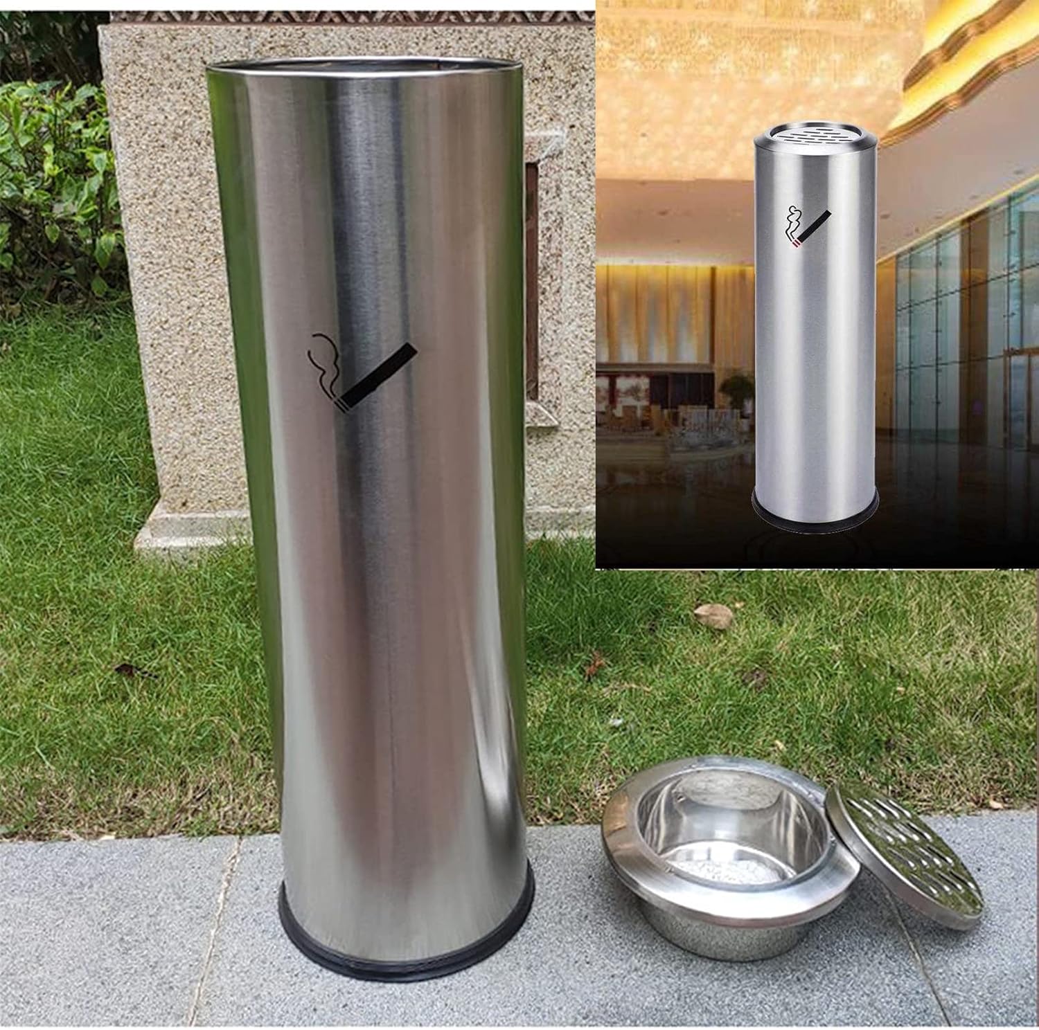 Amazon.com: Standing Ashtray Outdoor For Patio Tall Outside Ashtrays ...