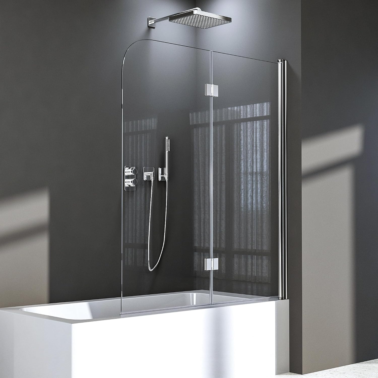 Stilvolle Duschwand Fur Badewanne Schiebetur Bild