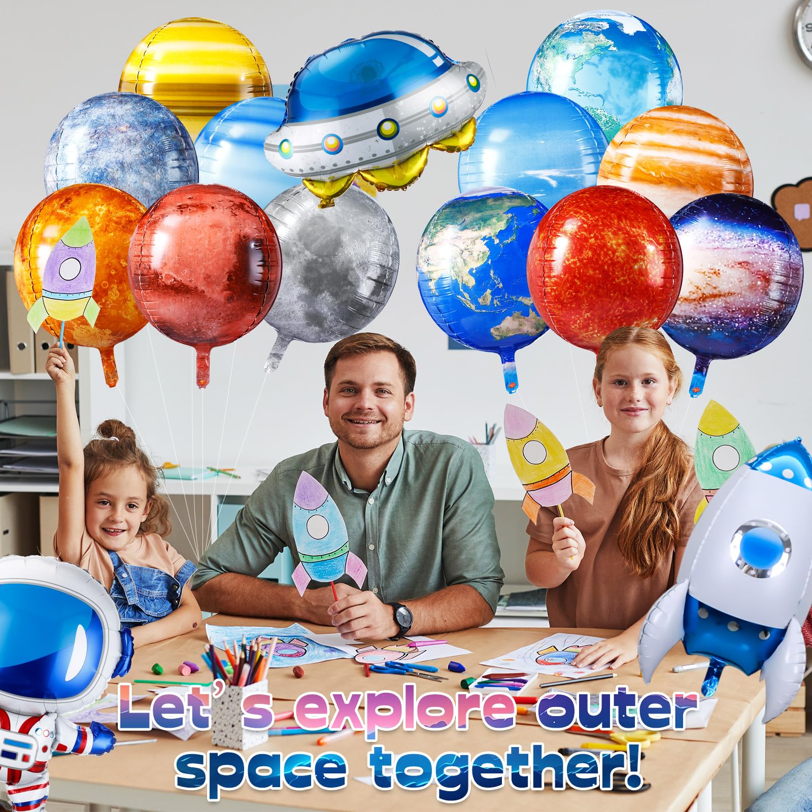Snapklik.com : 15 Pcs Space Balloons Space Party Decorations 22 Inch ...