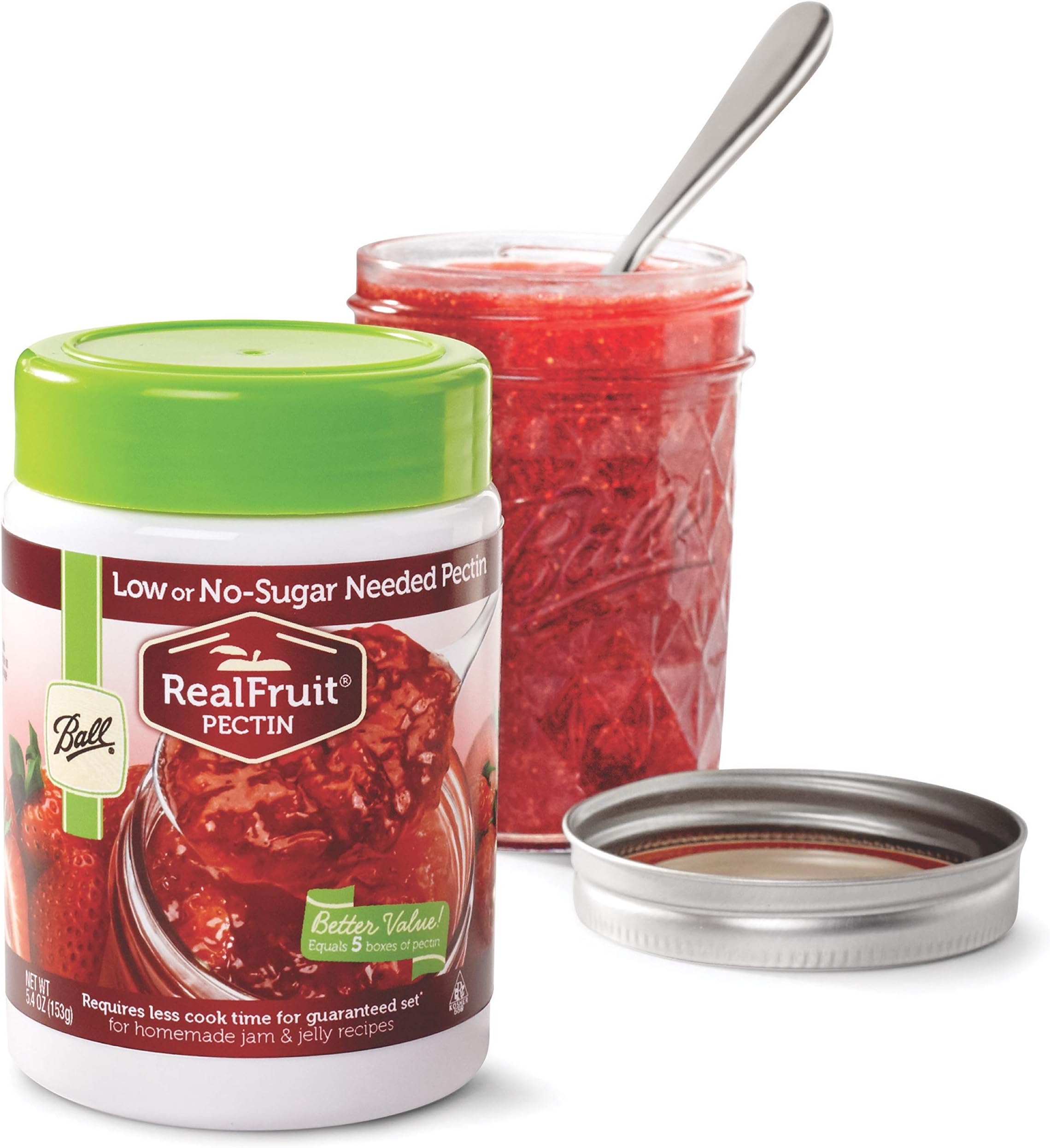 Amazon.com : Ball Real Fruit, Low or No-Sugar-Needed Pectin 5.4 oz ...