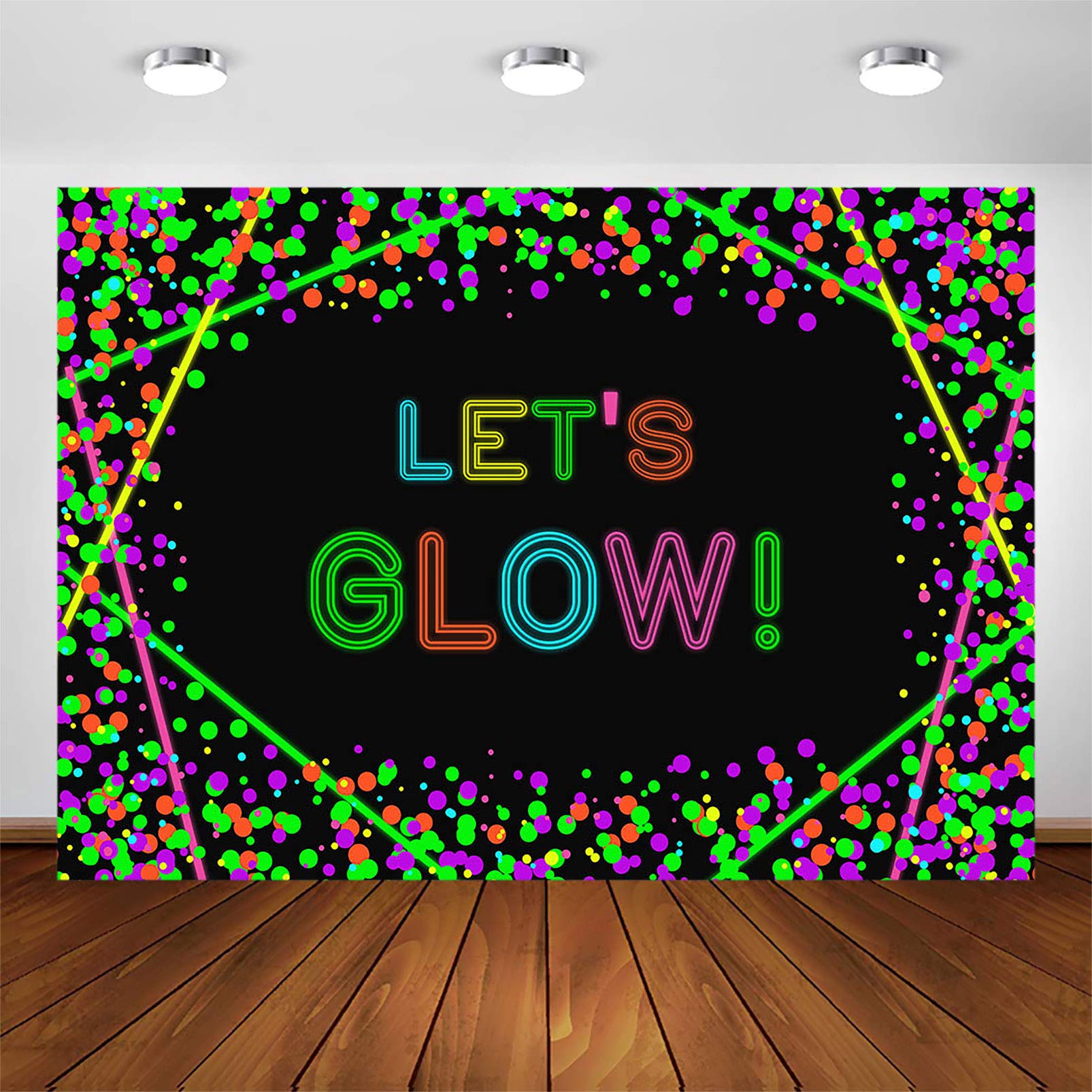 Buy Avezano Let's Glow Neon Party Backdrop Glow in The Dark Confetti ...
