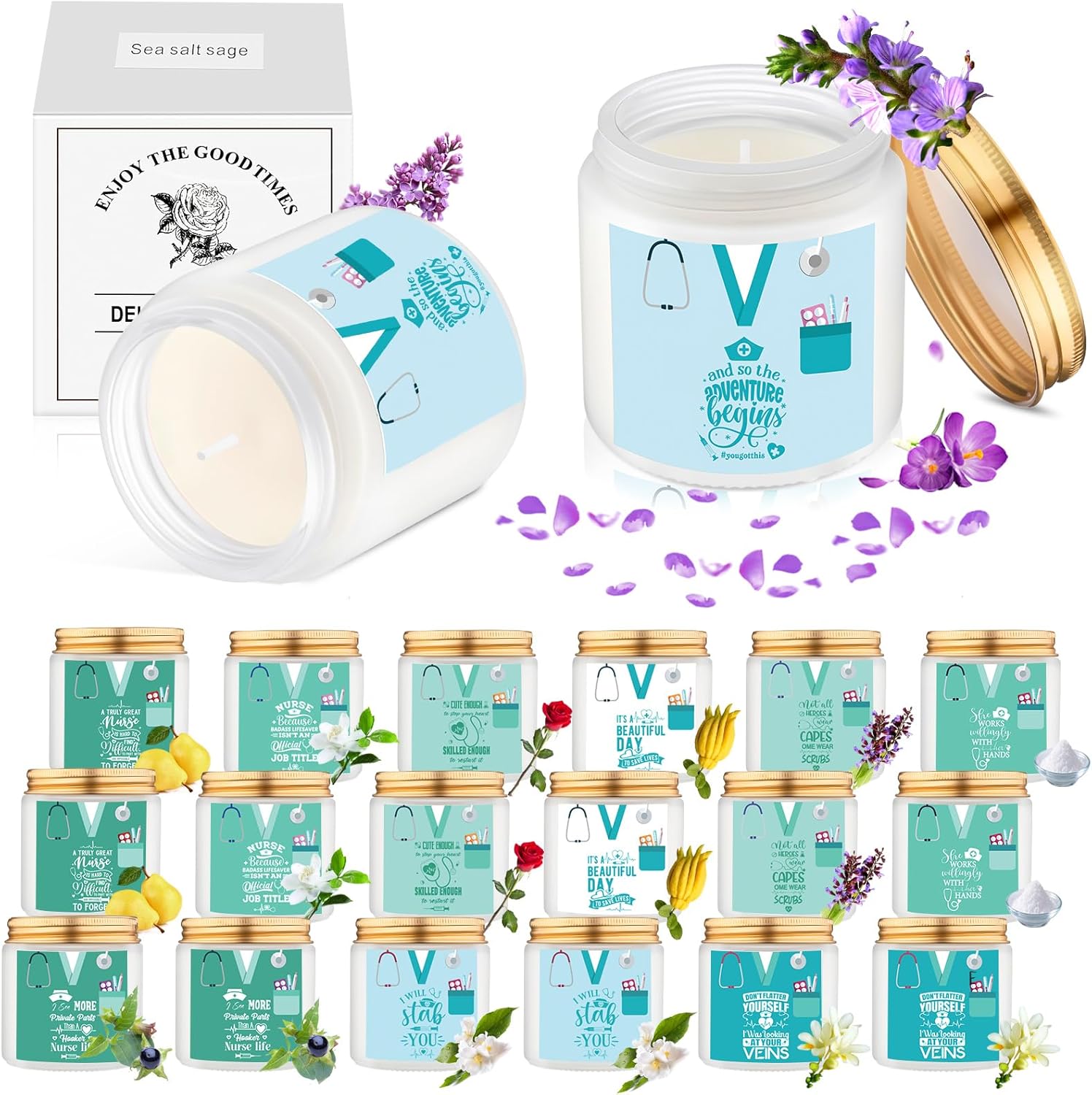 Amazon.com: MTLEE 20 Pack 3.5oz Nurse Week Candle Gifts Bulk Nurse ...