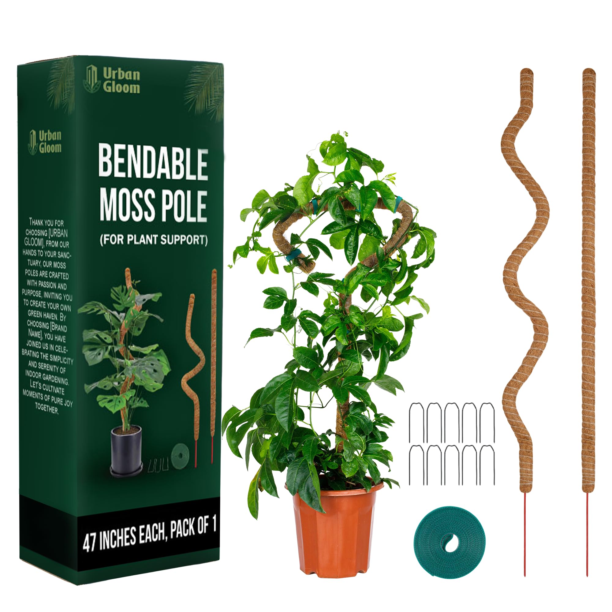 Amazon.com : Bendable Moss pole-47 inches Moss Poles for Plant Support ...