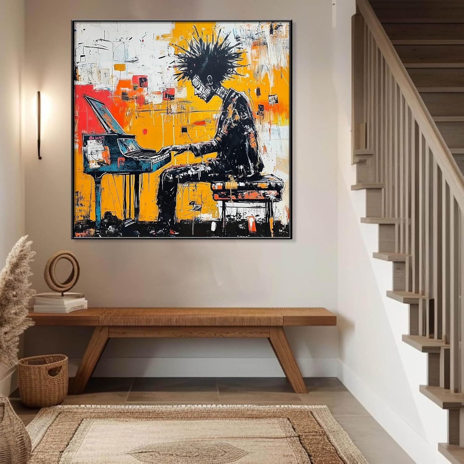 Amazon.com: Jazz Musician Canvas Wall Art, Abstract Musician Wall Art ...