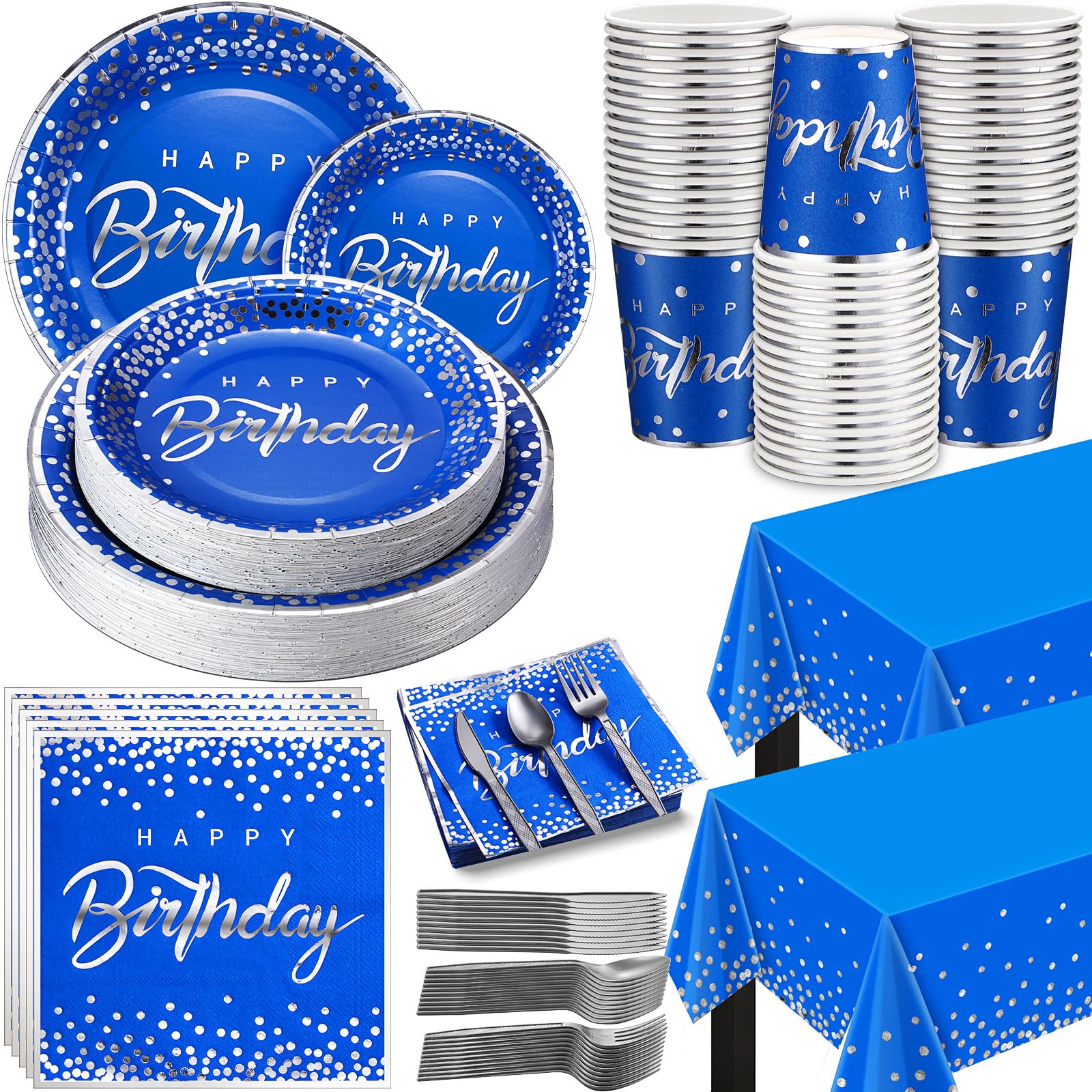 Amazon.com: Nosiny 352 Pcs Birthday Party Supplies Birthday Plates Dot ...