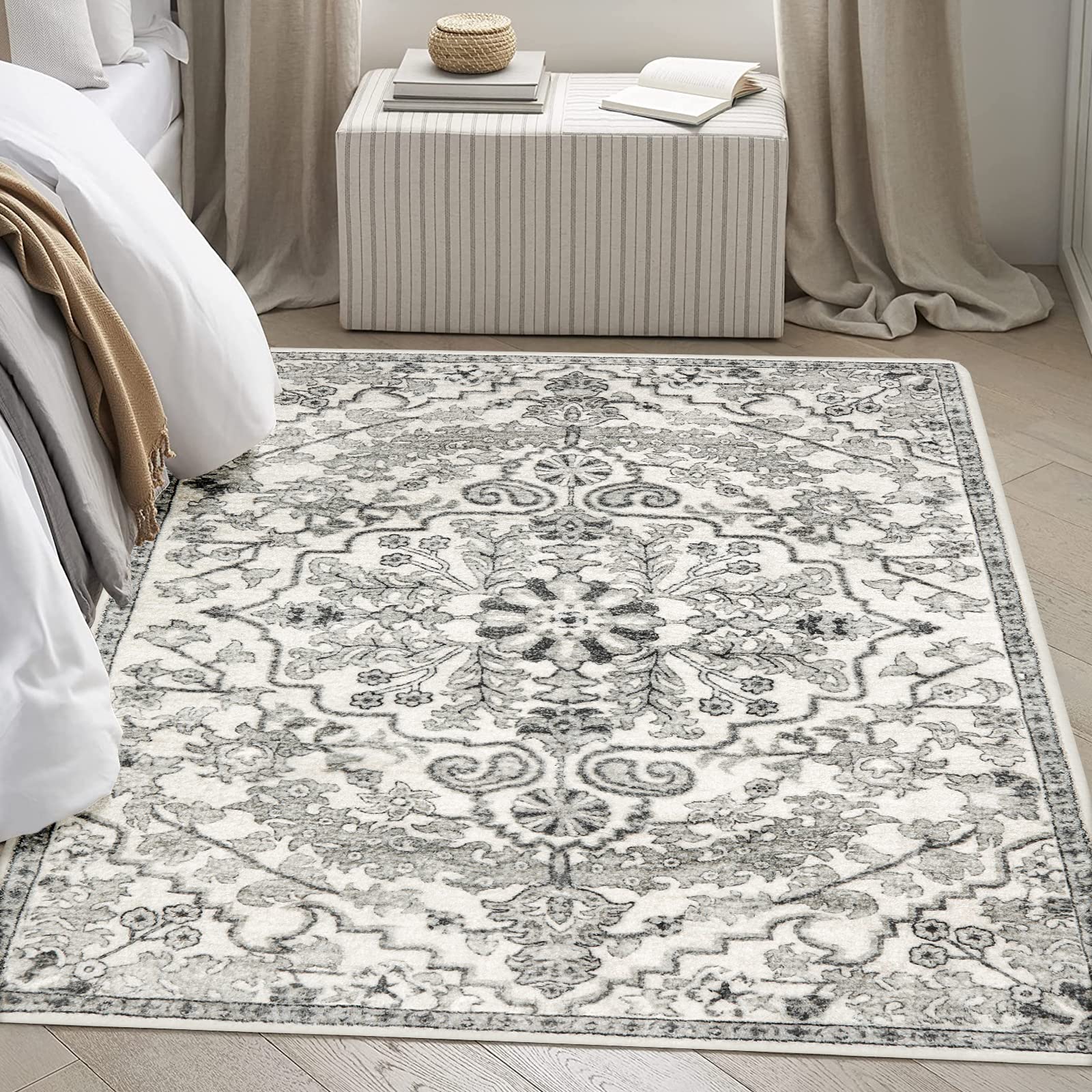 Lahome Area Rug 5x7 Bohemian Vintage Washable Boho Rugs for Bedroom ...