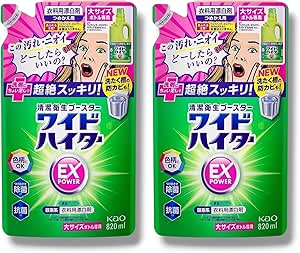 Amazon | 【お得2袋セット】ワイドハイター EXパワー つめかえ用 820mL×2袋 液体 大 | ノーブランド品 | 漂白剤