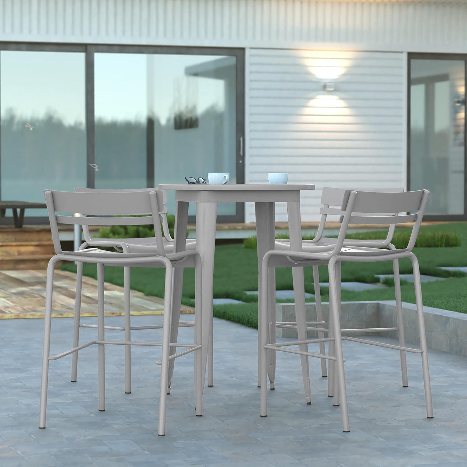 Amazon.com: EMMA + OLIVER Rennes Armless Stacking Bar Stool - Indoor ...