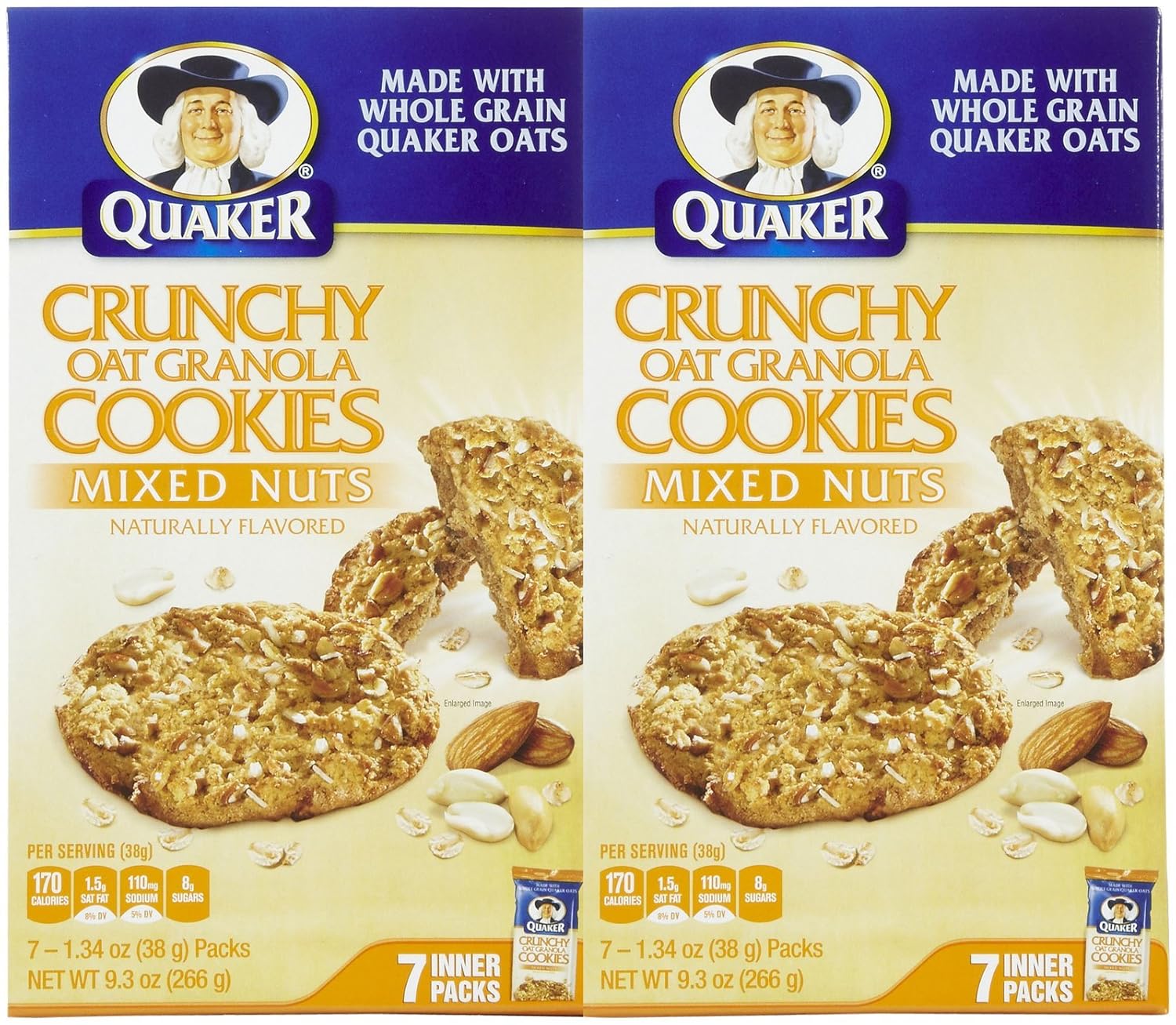 Amazon.com : Quaker Crunchy Oat Granola Cookies, Mixed Nuts, 9.3 Ounce ...