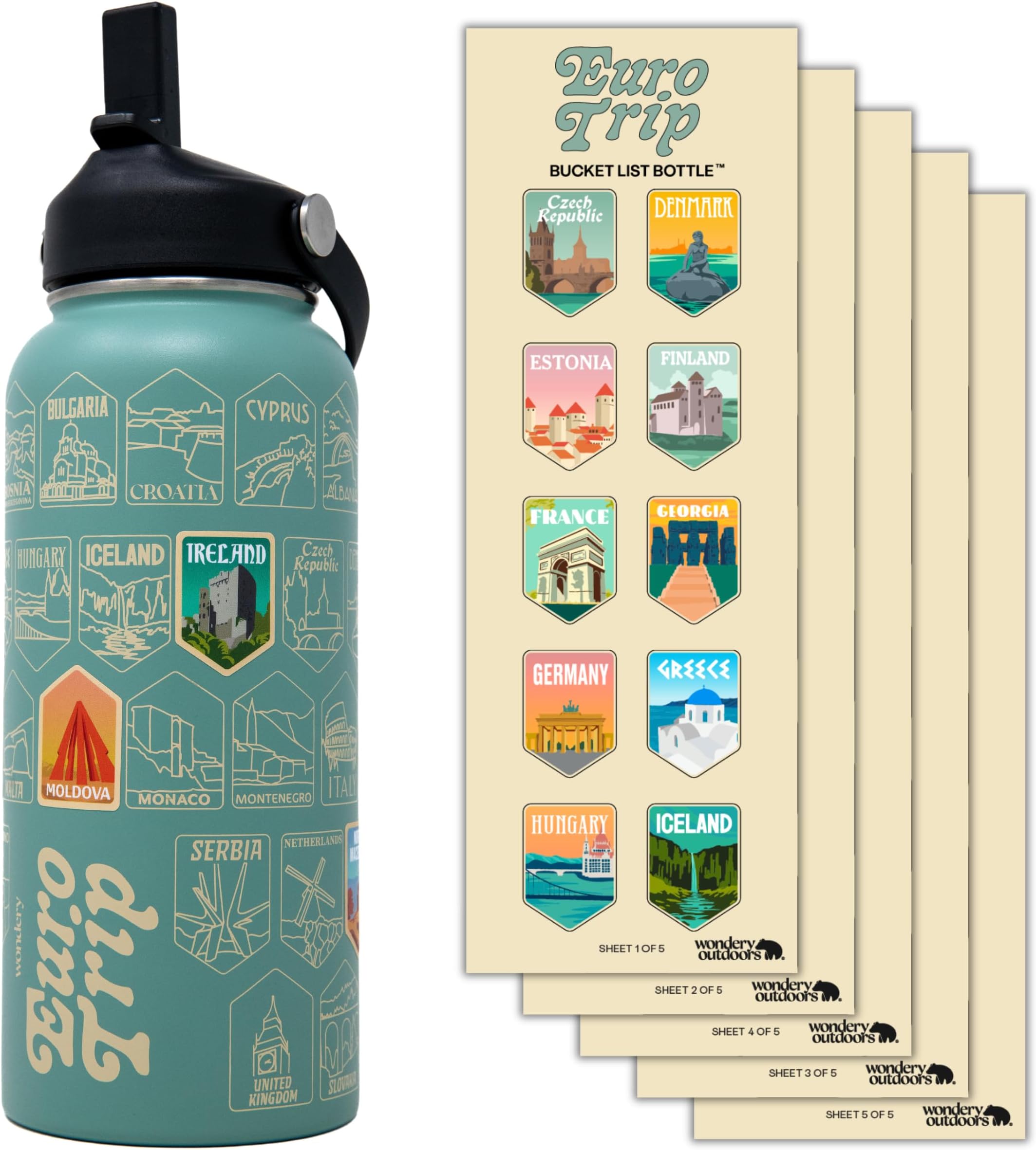 Amazon.com: BlueTrail National Parks Water Bottle with Stickers ...