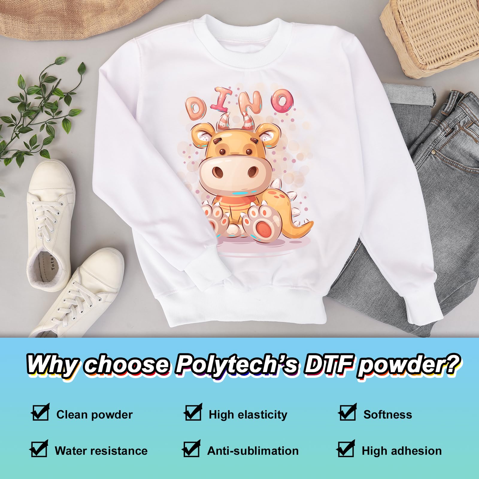 Snapklik.com : POLYTECH DTF Powder (1000g) - Hot Melt Adhesive For ...