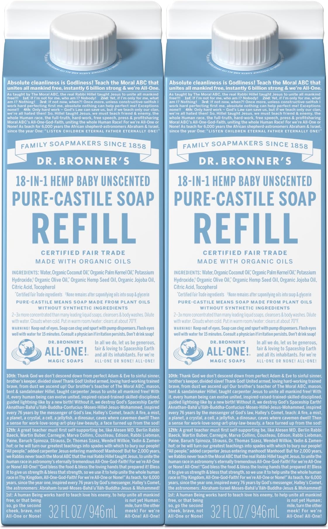 Amazon.com : Dr. Bronner's Pure-Castile Liquid Soap Refill (Baby ...