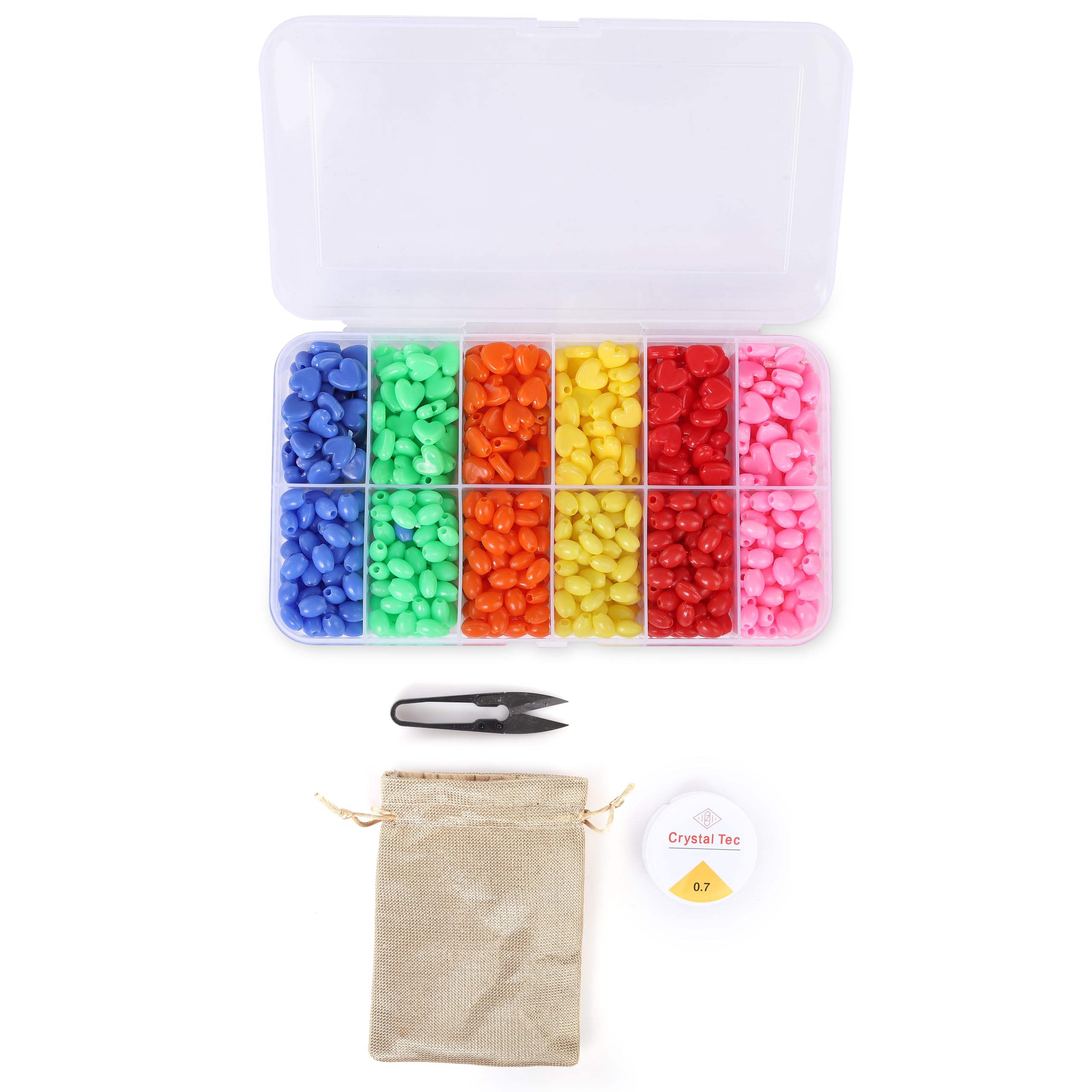 ambitieux Kids' Beading Craft Kit - 600+ Heart and Oval Shaped Beads ...