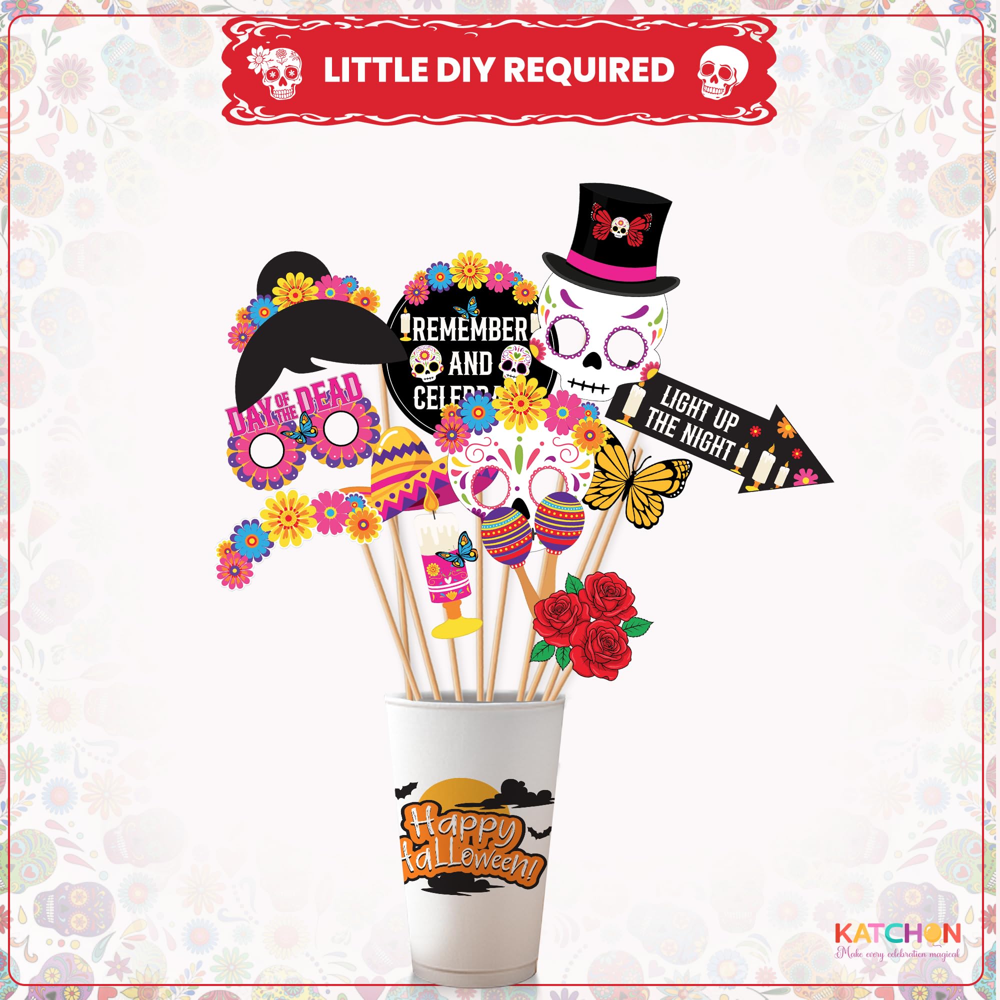Snapklik.com : Halloween Props Set - Pack Of 35 Day Of The Dead Photo ...