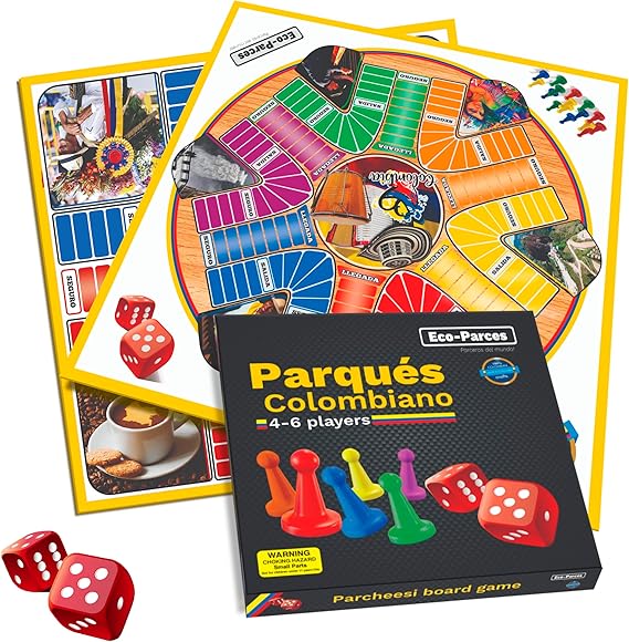 Amazon.com: PARQUES JUEGO DE MESA Colombiano 4 Y 6 JUGADORES 50x50 ...