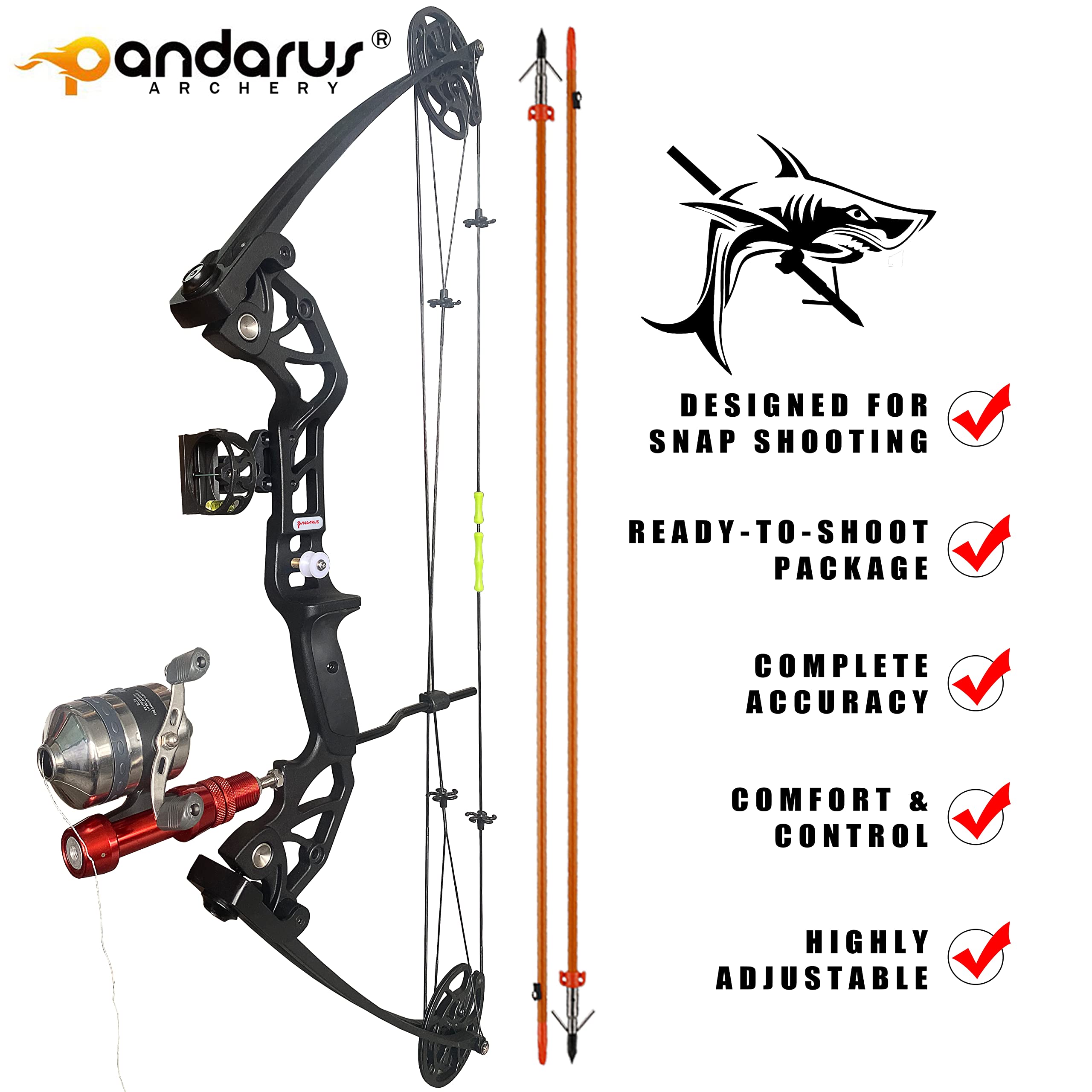 Bowfishing Bow Kit with Arrow Ready to Shoot Right Handed 15-45 LBS ...