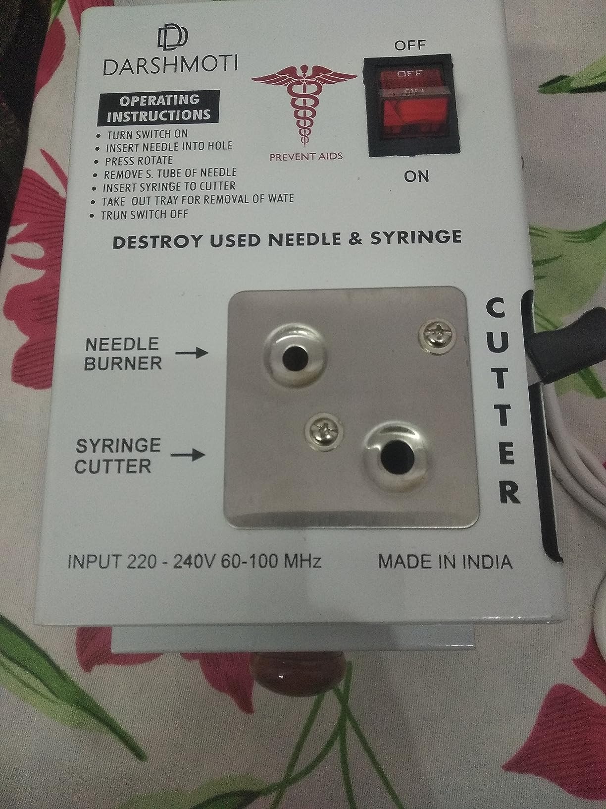 DARSHMOTI® Needle Syringe Destroyer Electric, Needle Destroyer Machine ...