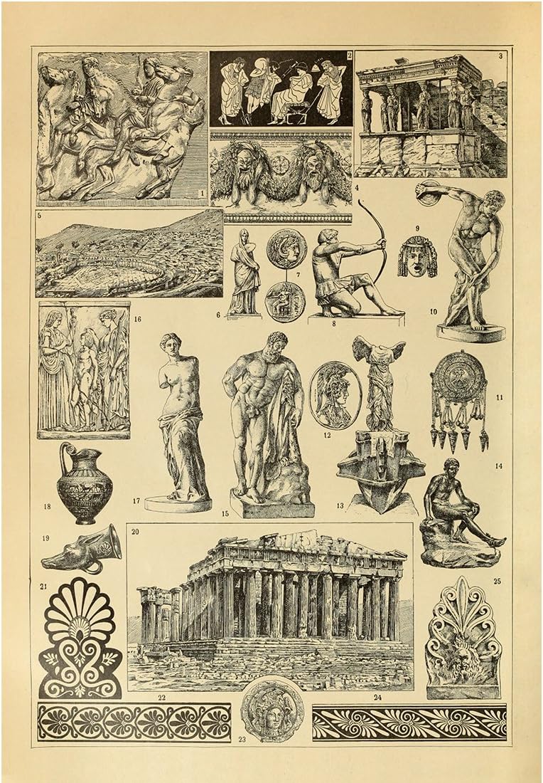 Amazon.com: Vintage Poster Print Art Ancient Greek and Ancient Rome ...
