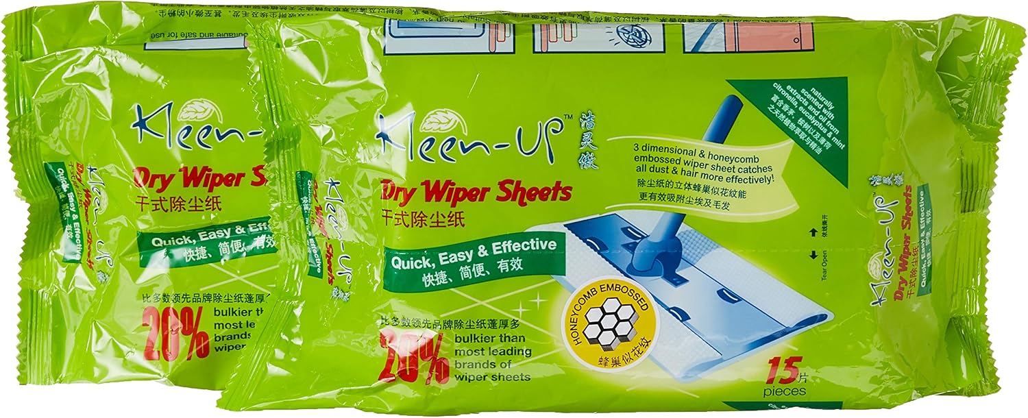 Kleen-Up Dry Wiper Sheet, 15ct (Pack of 2) : Amazon.sg: Health ...