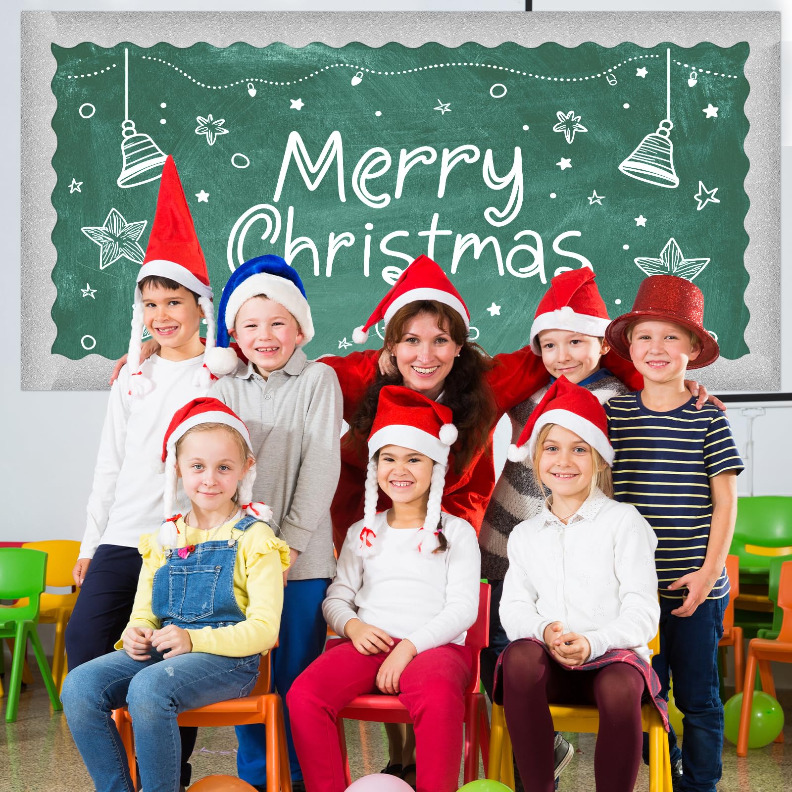 Snapklik.com : 65.6Ft Silver Glitter Bulletin Board Border, Shiny ...