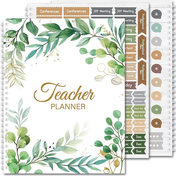 Amazon.com : Fuyoooo Eucalyptus Teacher Planner Undated Academic Year ...