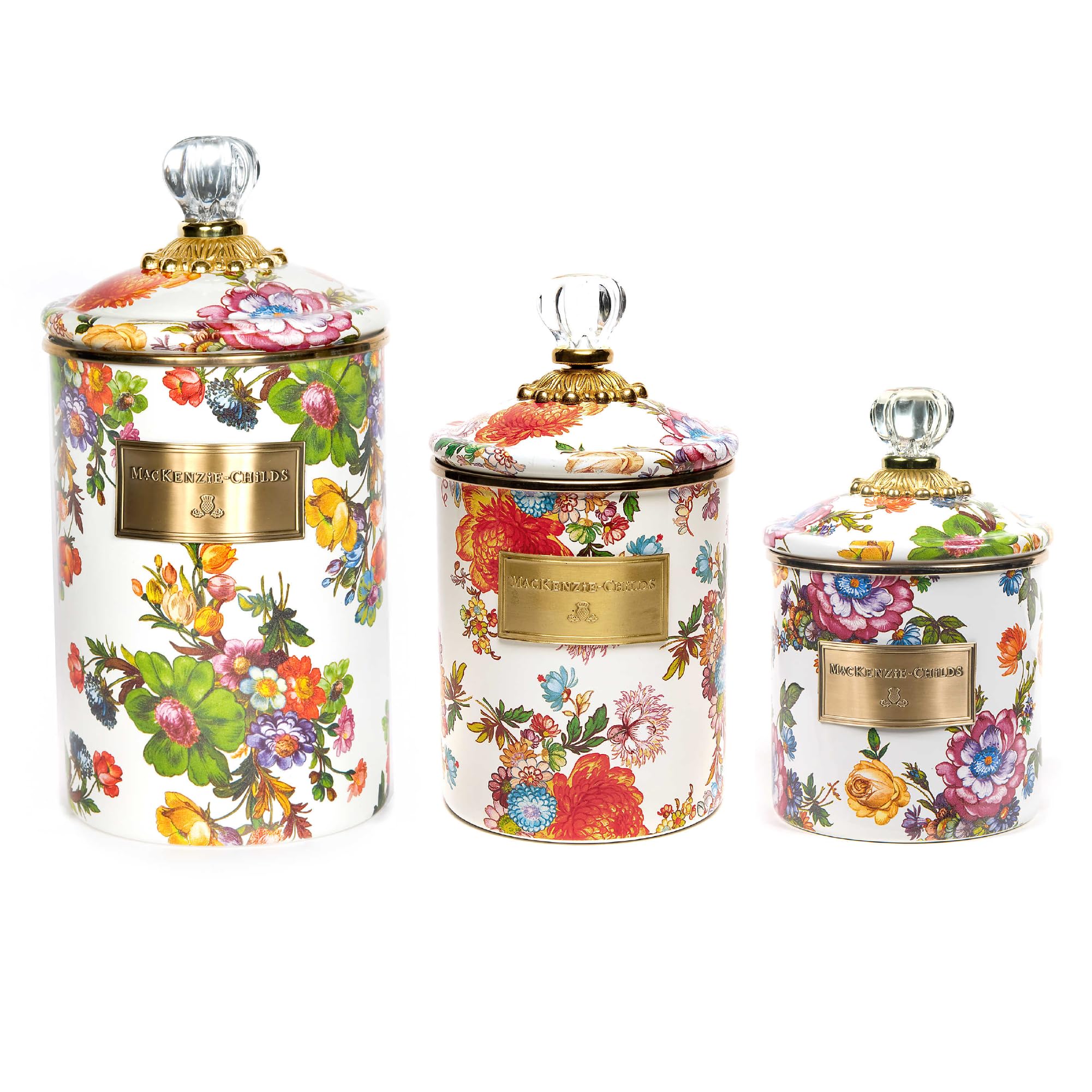 Amazon.com: MACKENZIE-CHILDS Enamel Canister Set, Small (38 oz ...