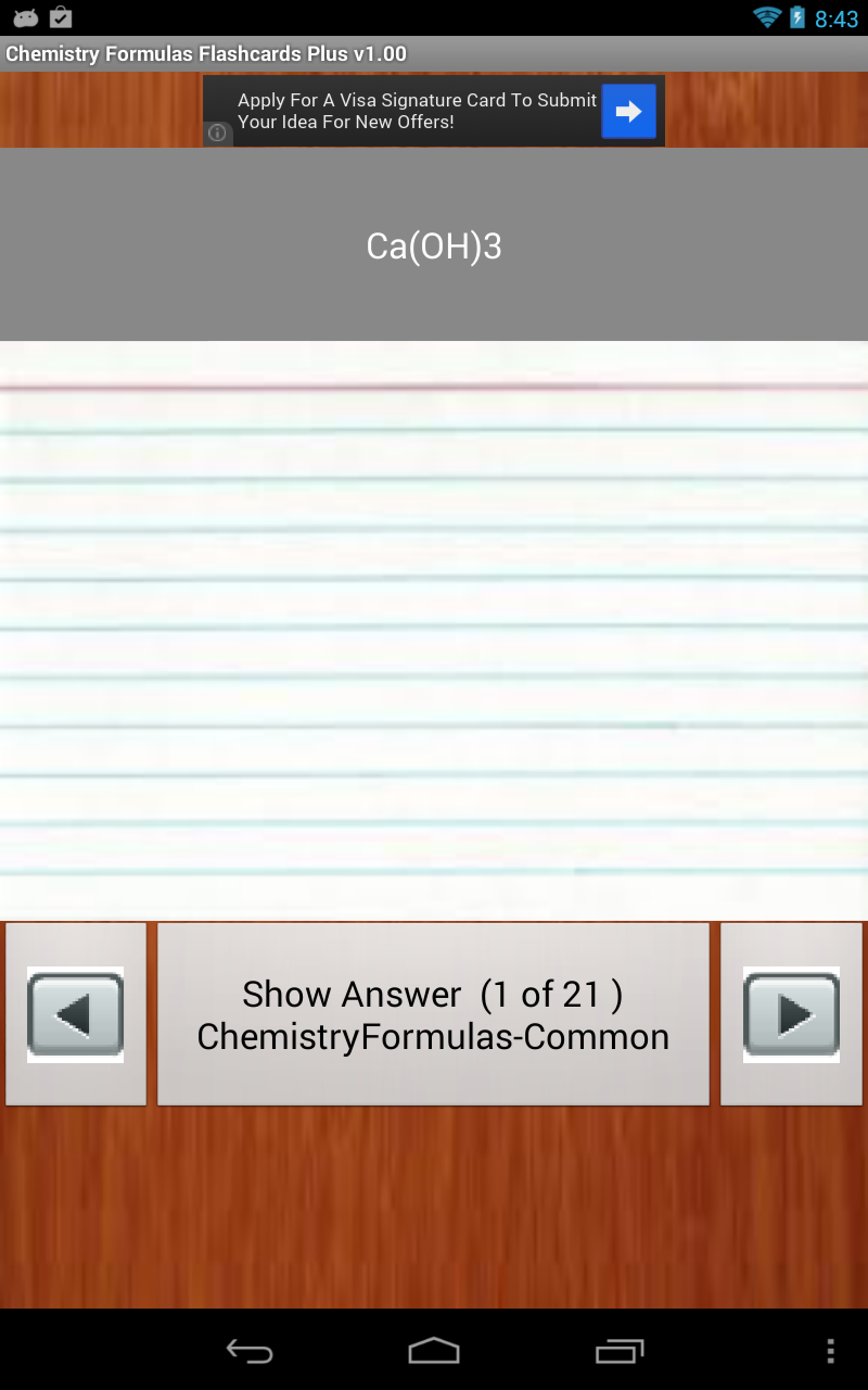 Chemistry Formulas Flashcards Plus - App on Amazon Appstore