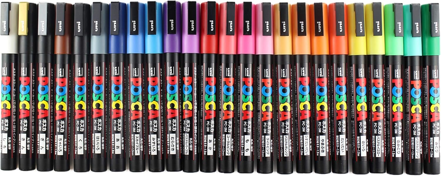 Buy Posca Paint Markers 24 Colors Set Fine Point PC3M Japanese 