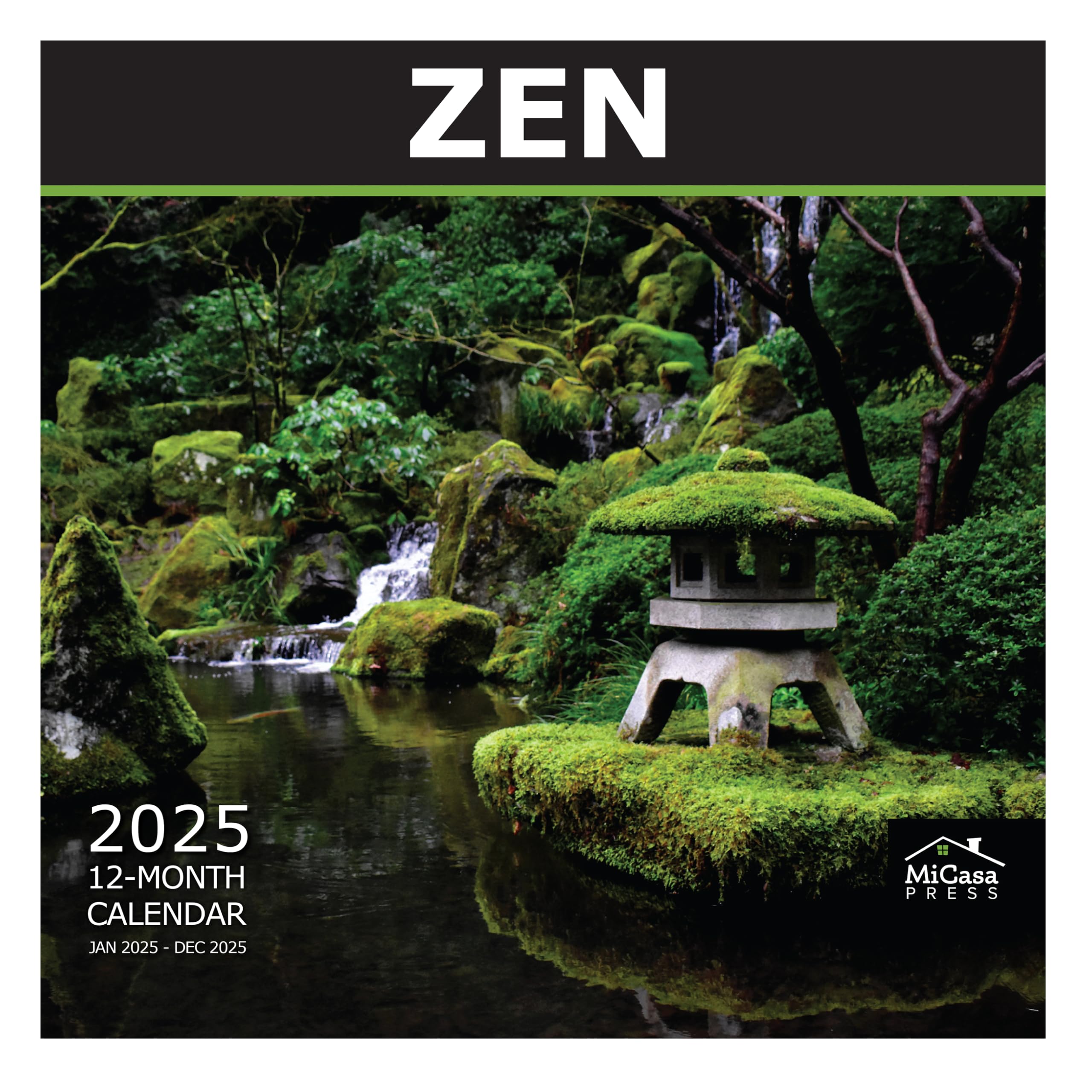 Amazon.com: MICASA Zen 2025 Wall Calendar 12 Month | 12" x 24" Open ...