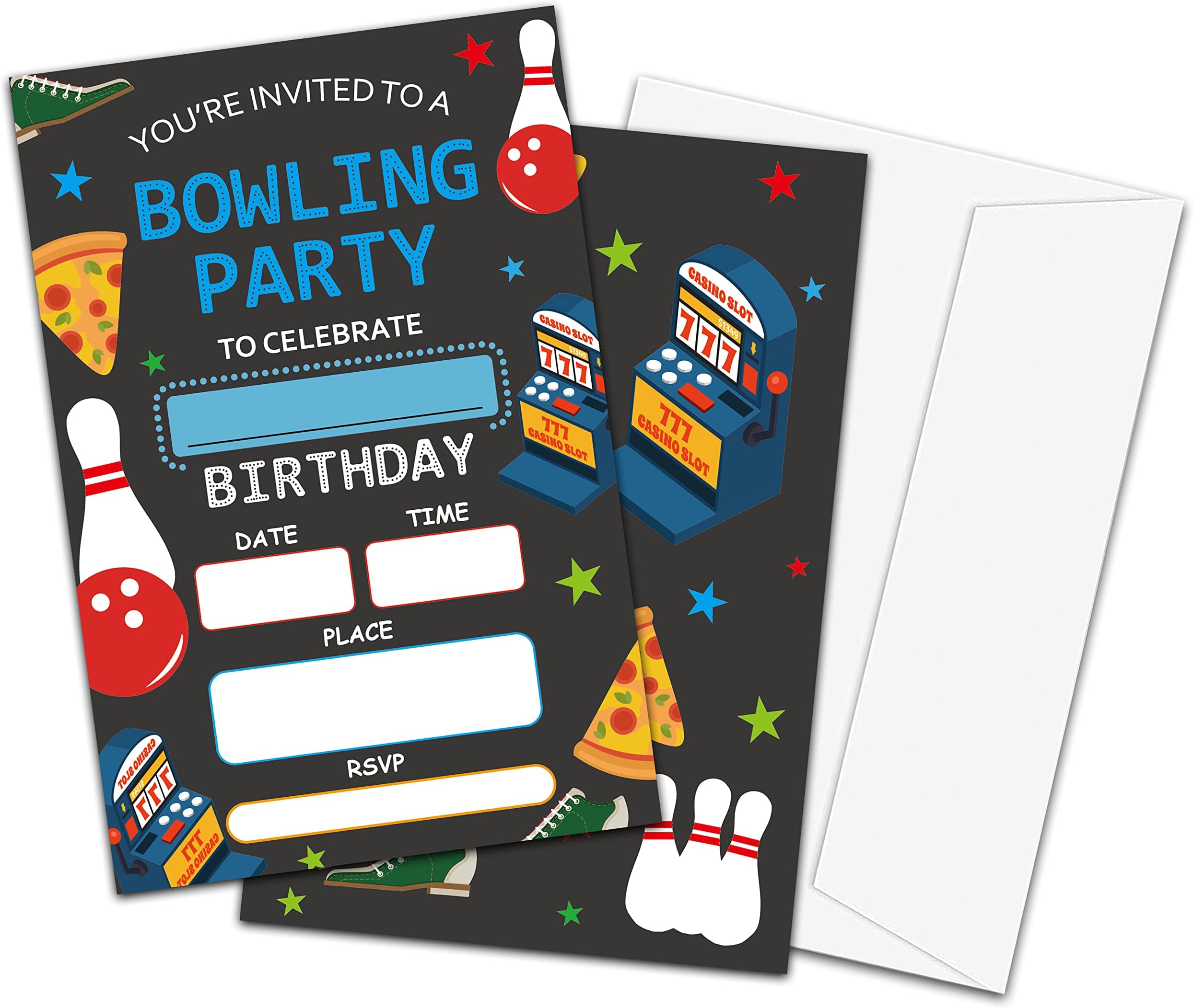 Amazon.com : Printed Party Kids Birthday, Bowling Party, 20 Invitations ...