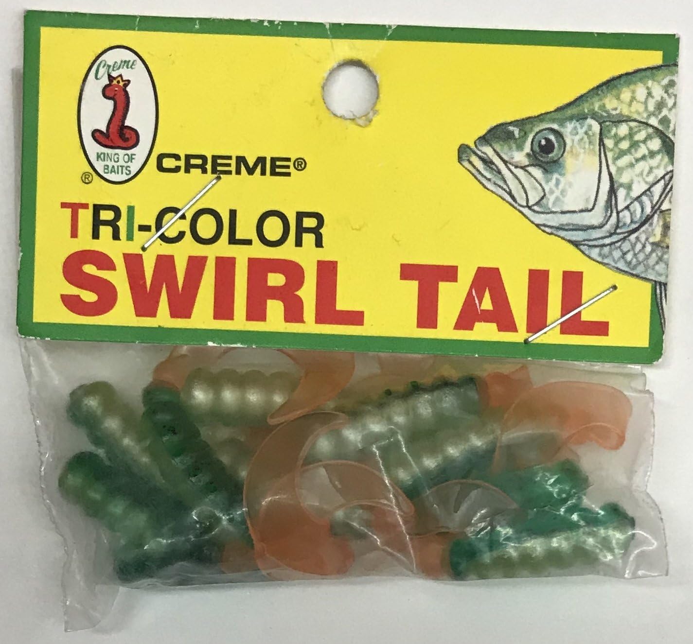 Amazon.com : Creme Tri-Color Swirl Tail 10 Pack Firetiger Fishing Bait ...