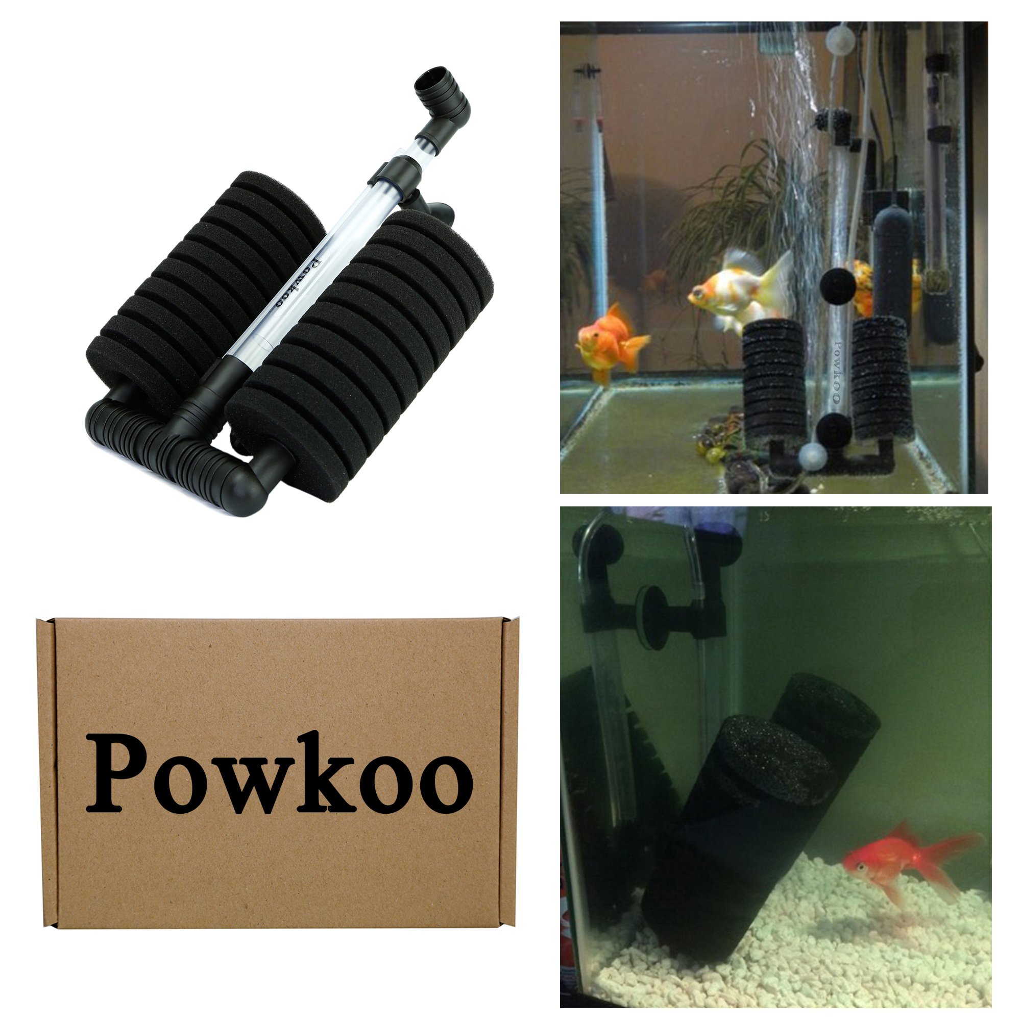 Snapklik.com : Aquarium Double Sponge Filter Fish Tank Air Filter For ...