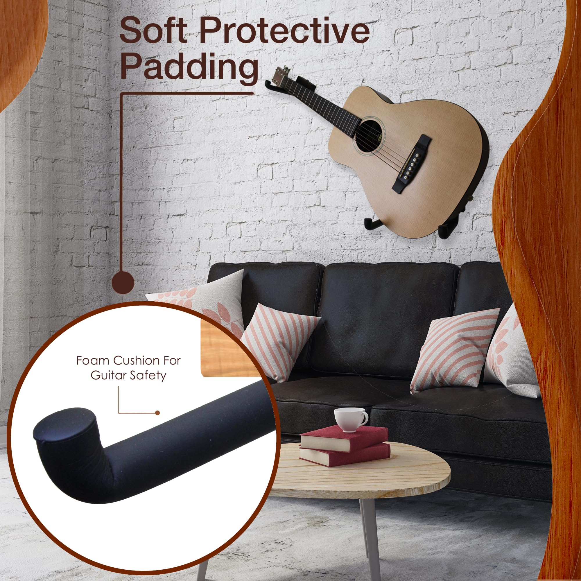 Snapklik.com : Guitar Hanger Wall Mount Horizontal - Tilted Display ...