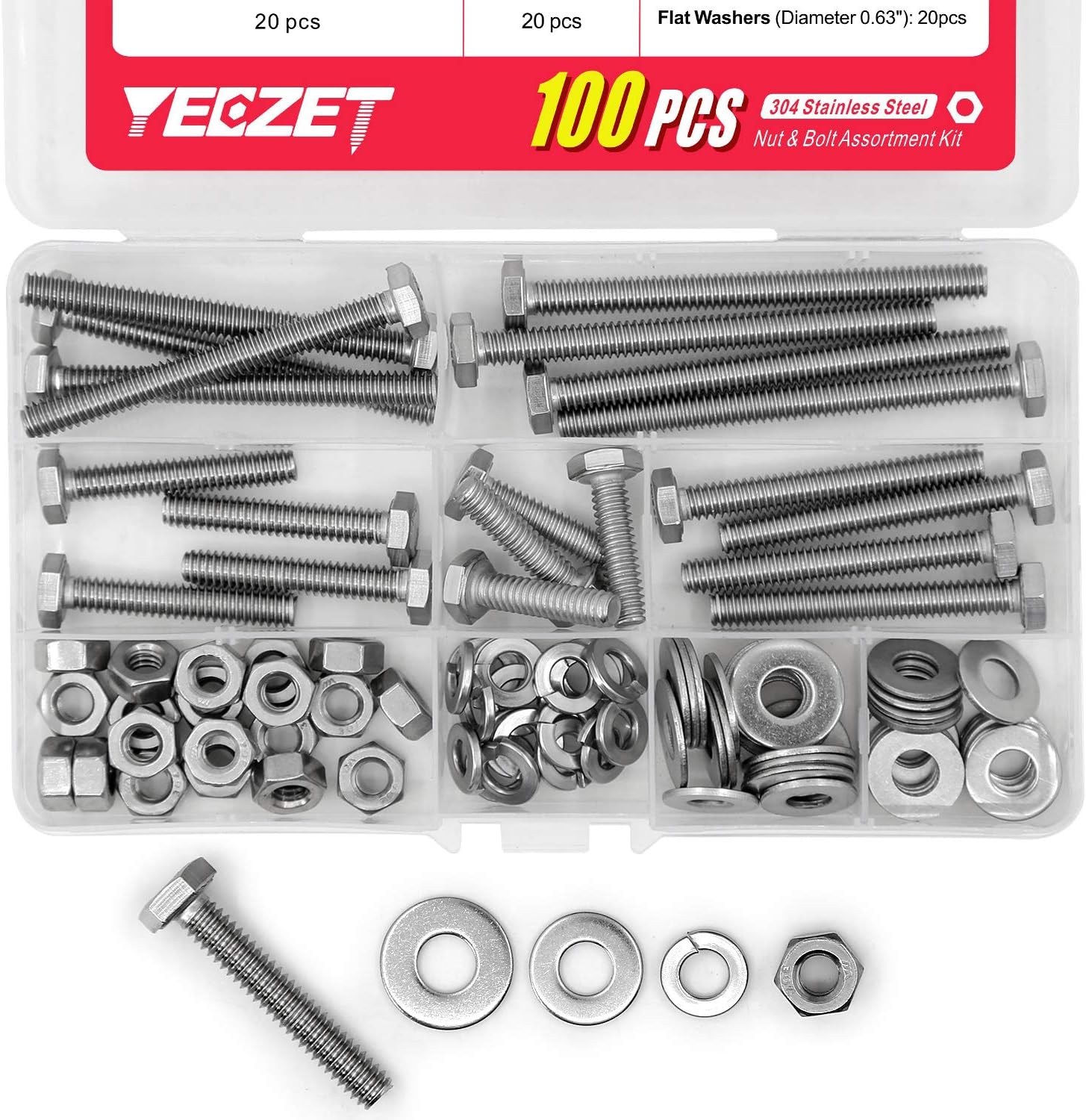 Amazon.com: Type 316 Stainless Steel Lock Nut Assortment Kit Marine ...