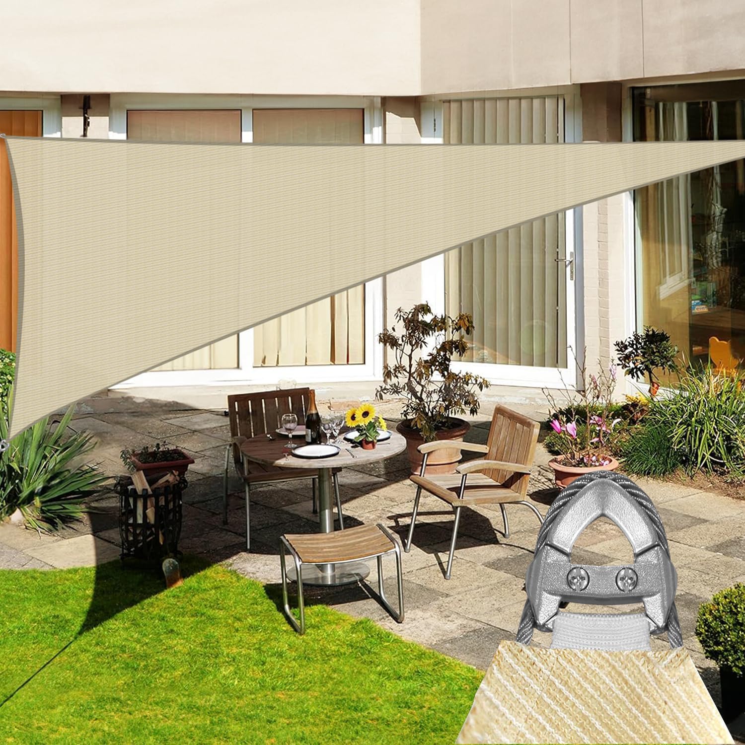 Amazon.com : Windscreen4less 21' x 21' x 36' Sun Shade Sail Triangle A ...