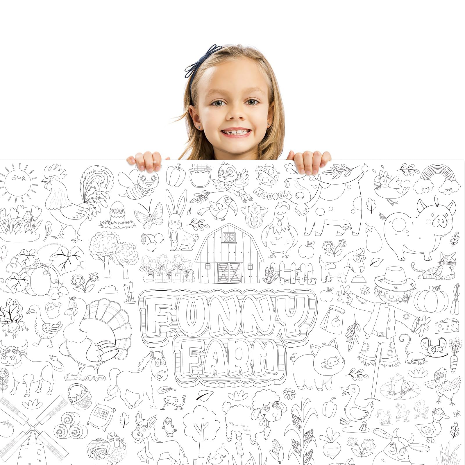 Snapklik.com : Farm Animals Giant Coloring Poster For Kids Crafts ...