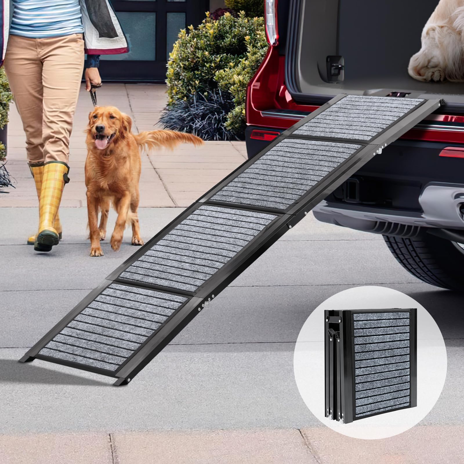 Amazon.com : PENSUN Dog Ramp for Car, 67" Foldable Pet Ramp with Non ...