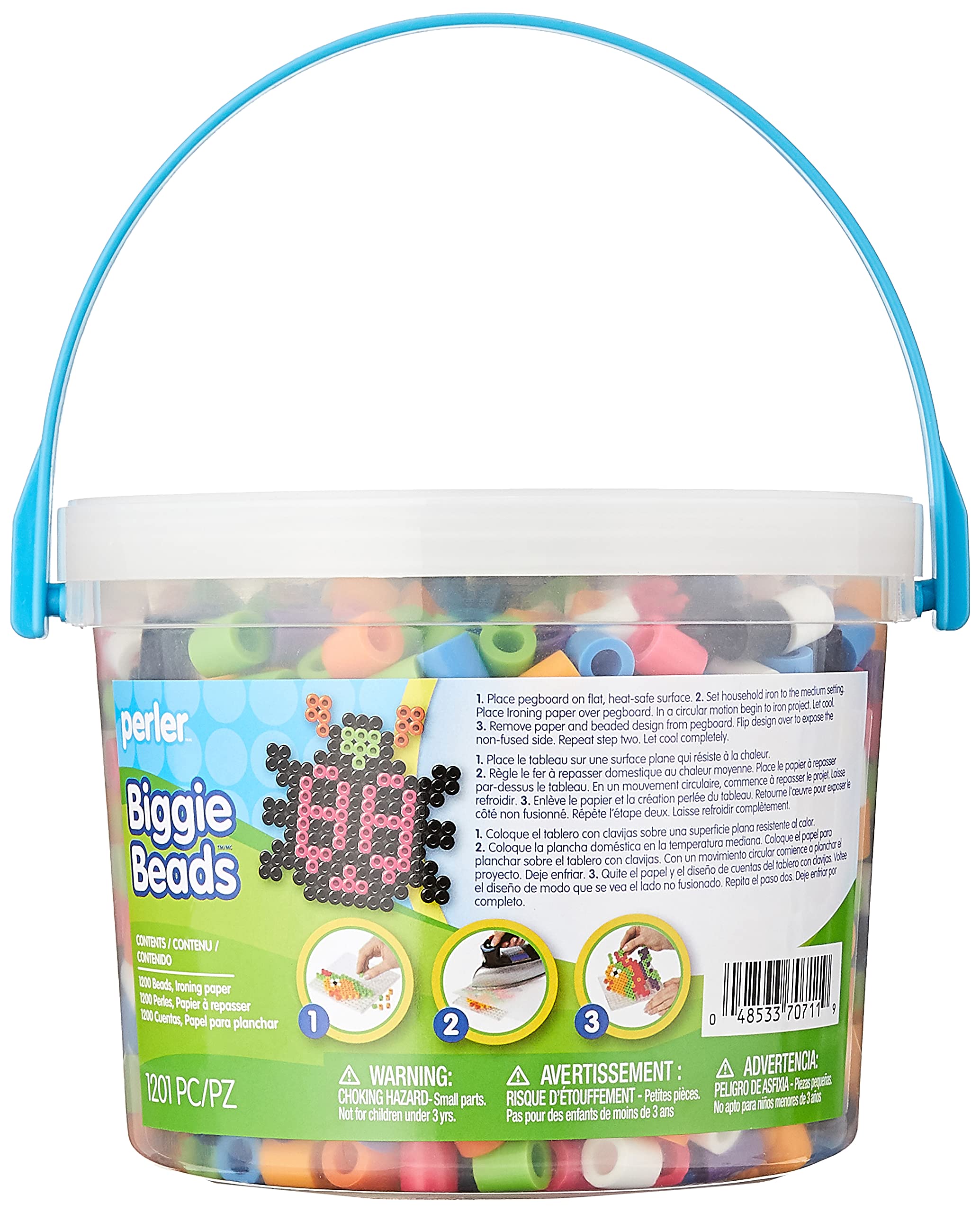 Buy Perler Plastic BIGGIE Fun Fusion Fuse Bead Bucket-Assorted Colors ...
