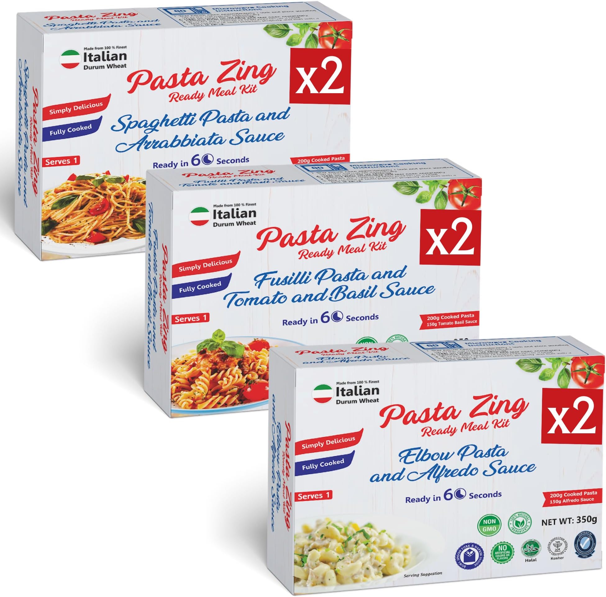 Amazon.com : Pasta Zing Ready Meal Variety Pack – 12.3 oz (Pack of 6 ...