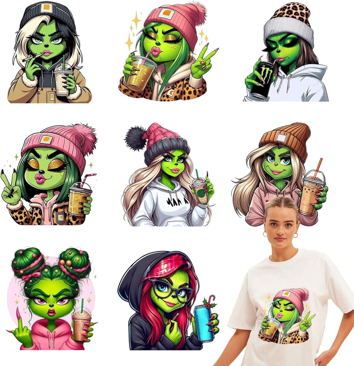 Amazon.com: 9 parches de Navidad para planchar para ropa, calcomanías ...