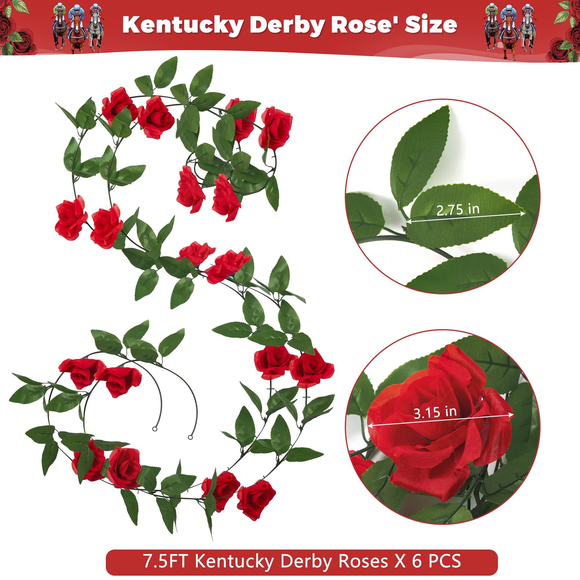 Snapklik.com : Roses Decorations, 6 Pack 7.5FT Roses Party Supplies ...