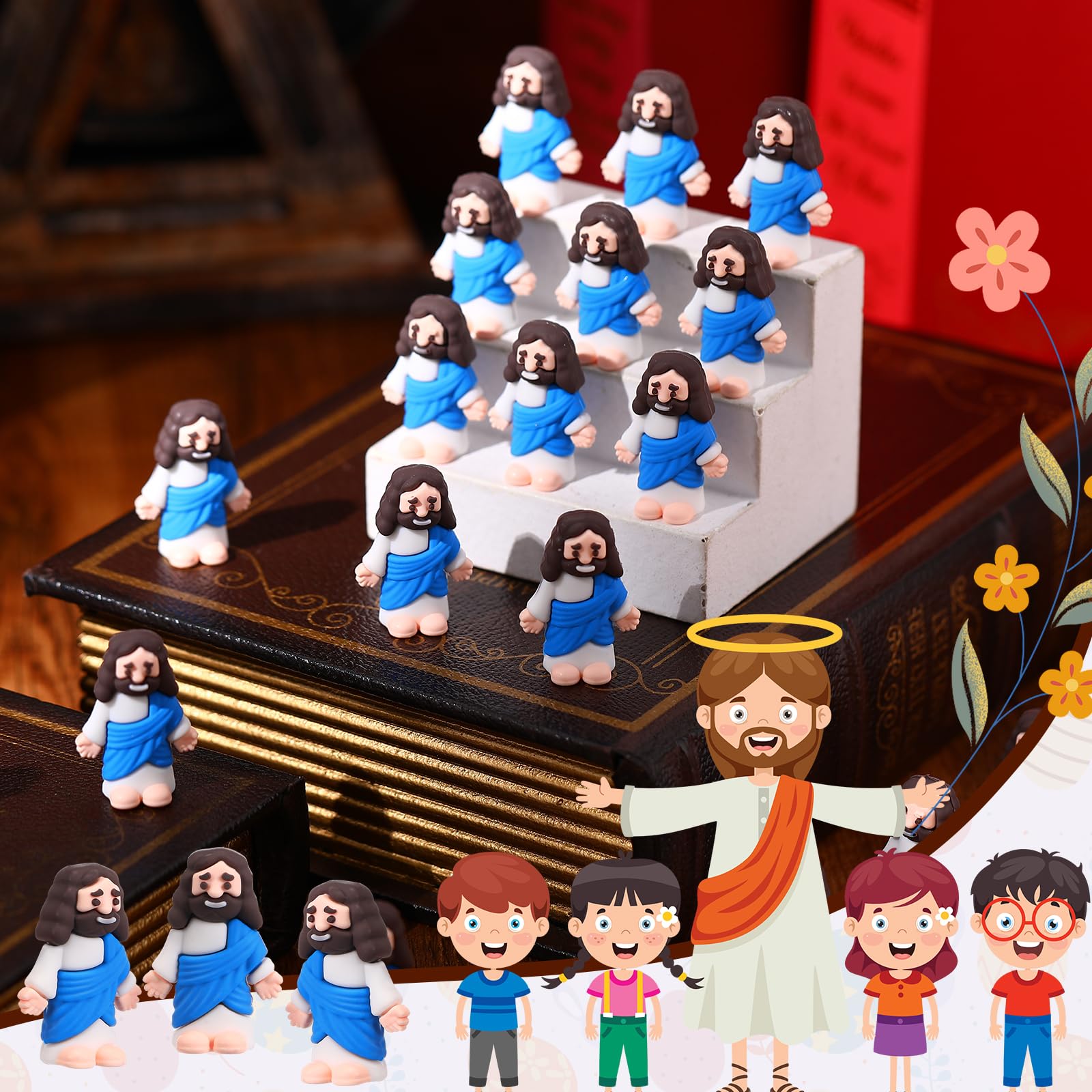 Snapklik.com : Bememo 50 Pcs Mini Jesus Figures Original Design Jesus ...