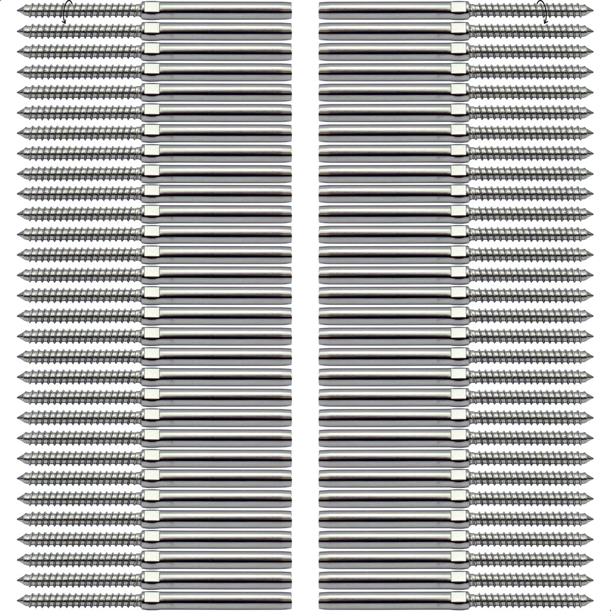 3/16 T316 Stainless Steel Cable Railing Hardware，30 Pairs Swage Lag ...