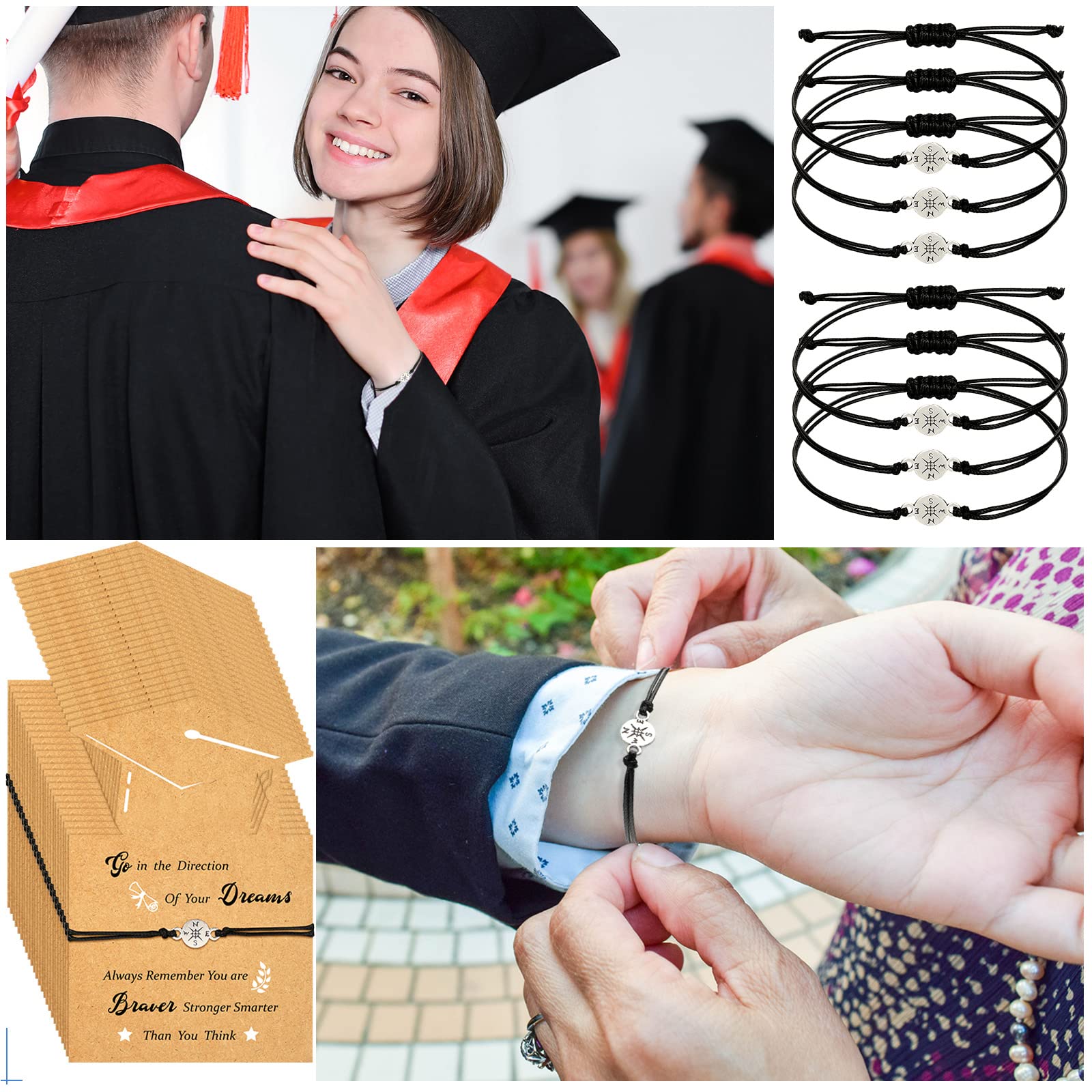 Snapklik.com : Woanger 50 Sets Graduation Bracelets Bulk 2026 Christmas ...