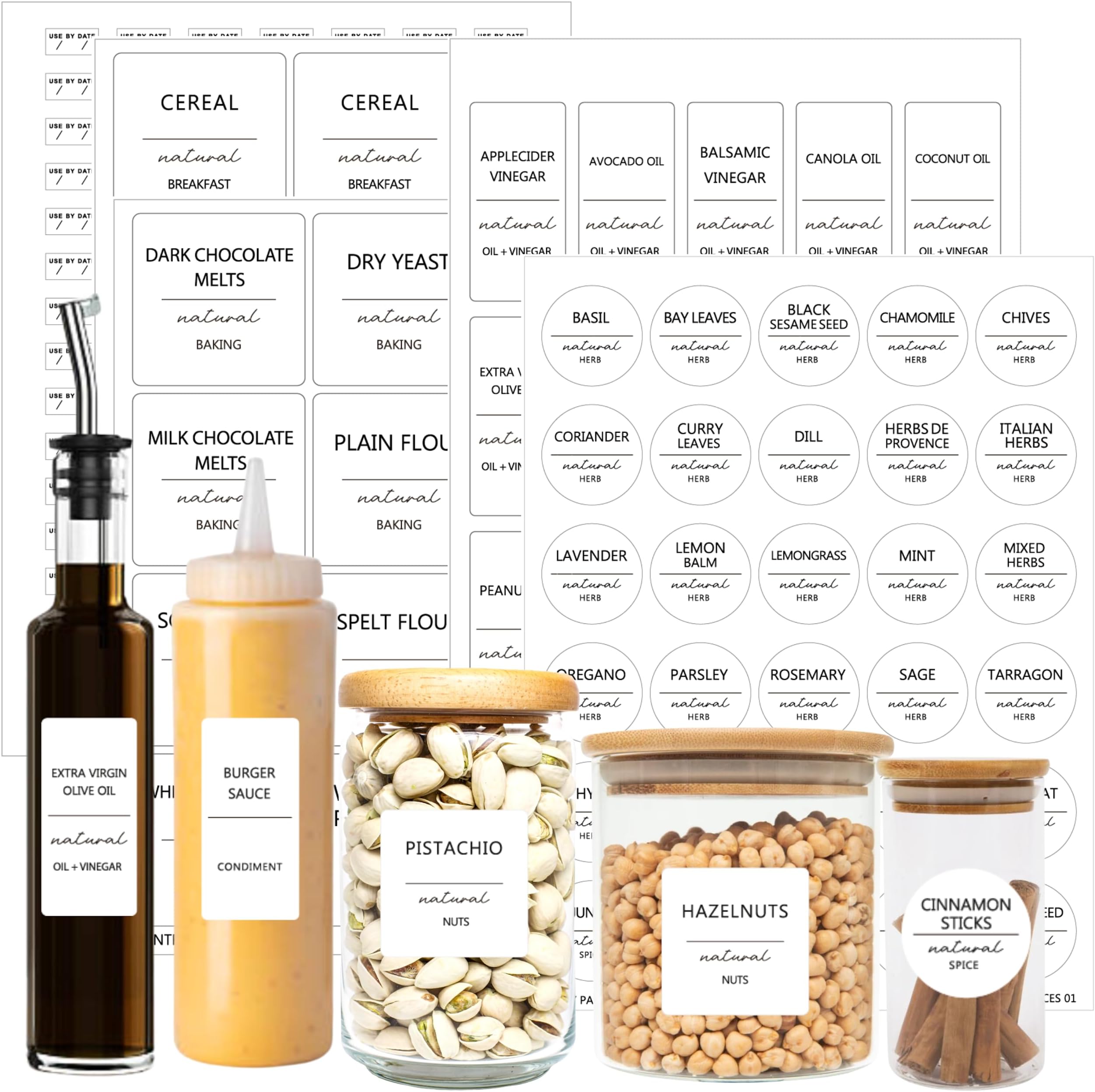 Minimalist Pantry Labels for Food Containers - 180 Food Labels for ...