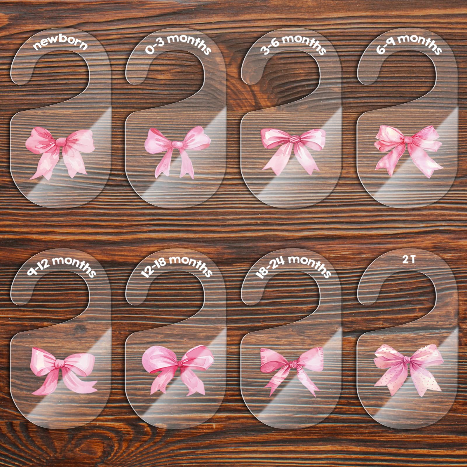 Amazon.com: JarThenaAMCS Acrylic Pink Bow Baby Closet Size Dividers ...