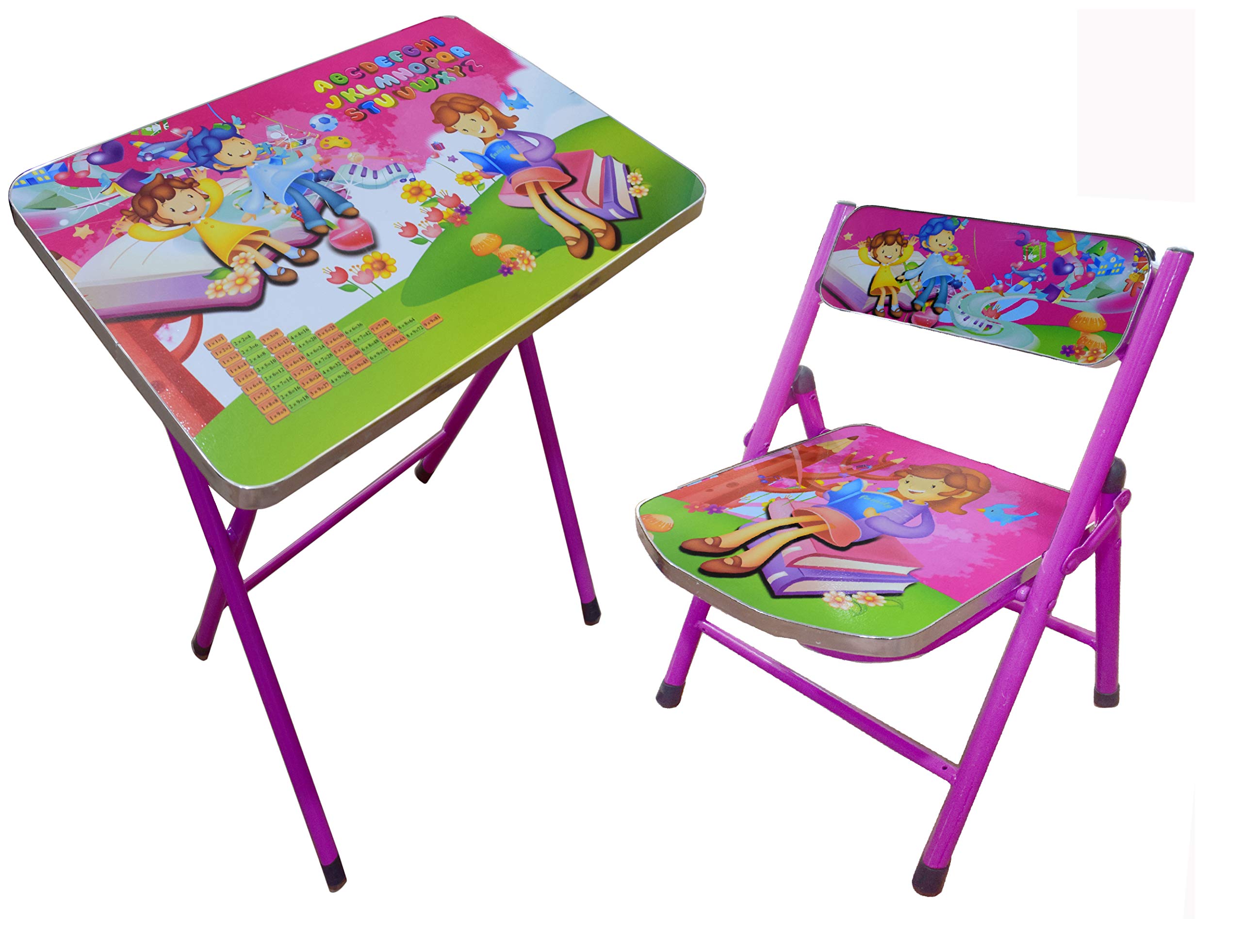 bi3 Kid's Foldable Cartoon Study Table with 1 Chair: Buy Online in ...