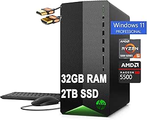 Amazon.com: HP Pavilion Gaming Desktop Computer AMD Hexa-Core Ryzen 5 ...